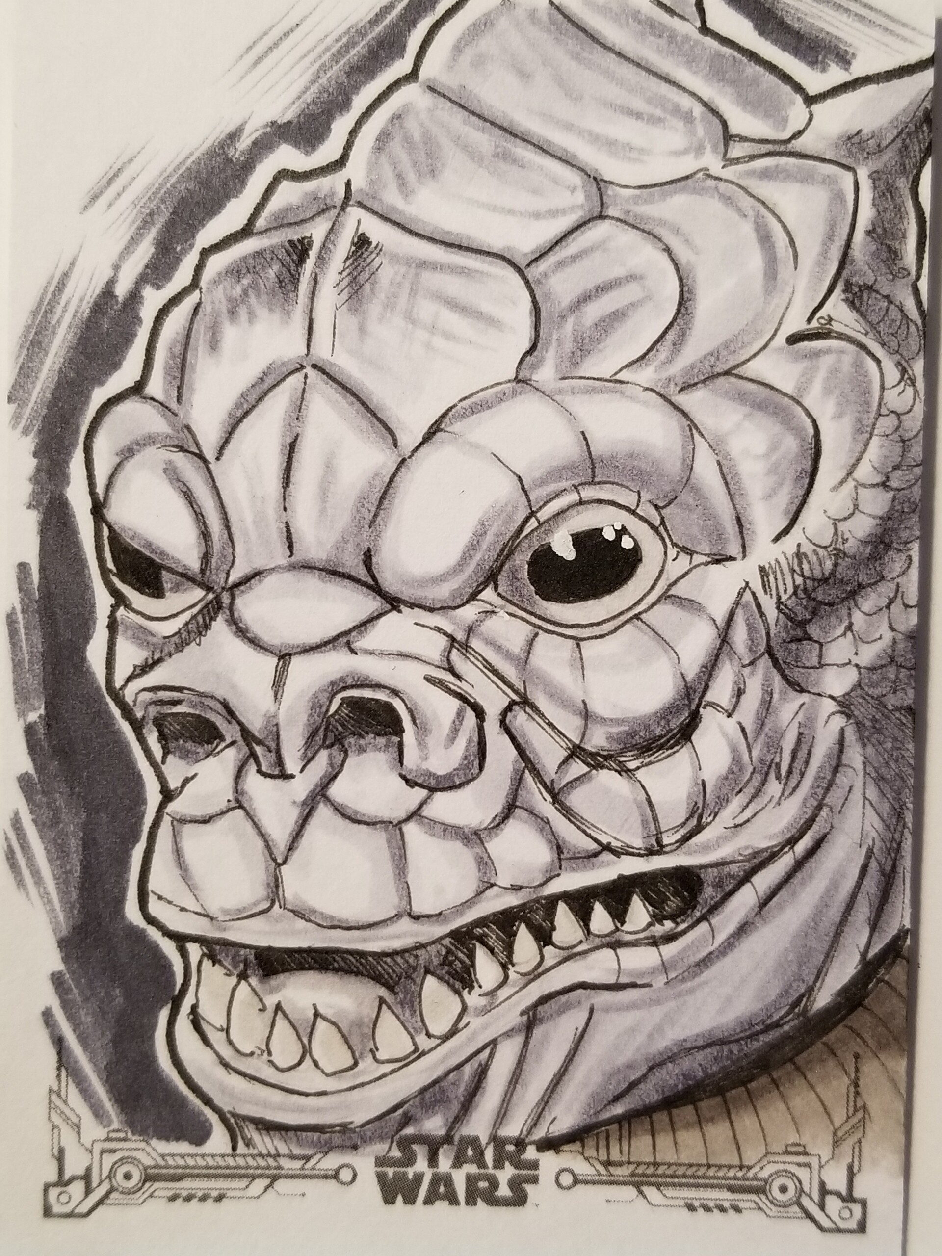 ArtStation - Topps Empire Strikes Back Black and White Bossk Sketch Card