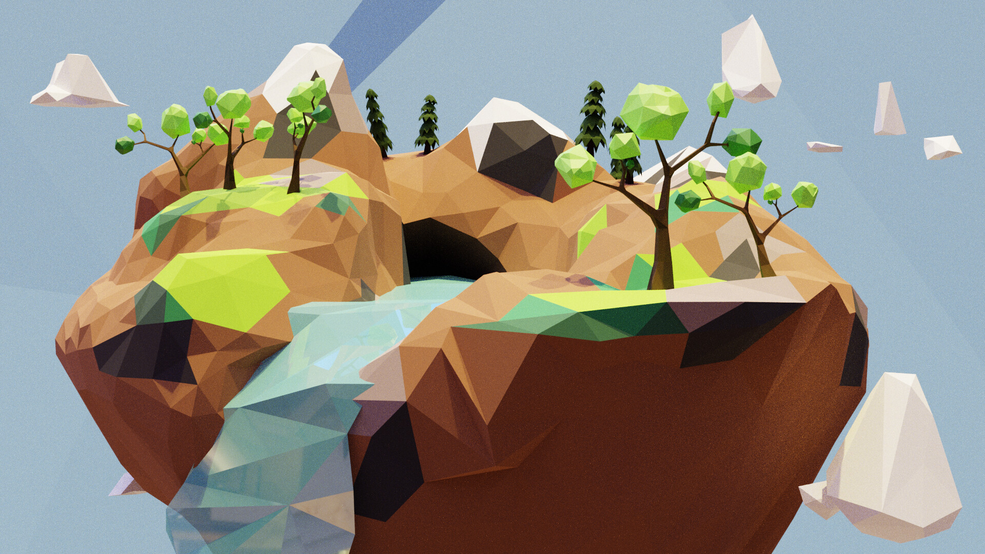 Felipe Diniz - Low poly floating island
