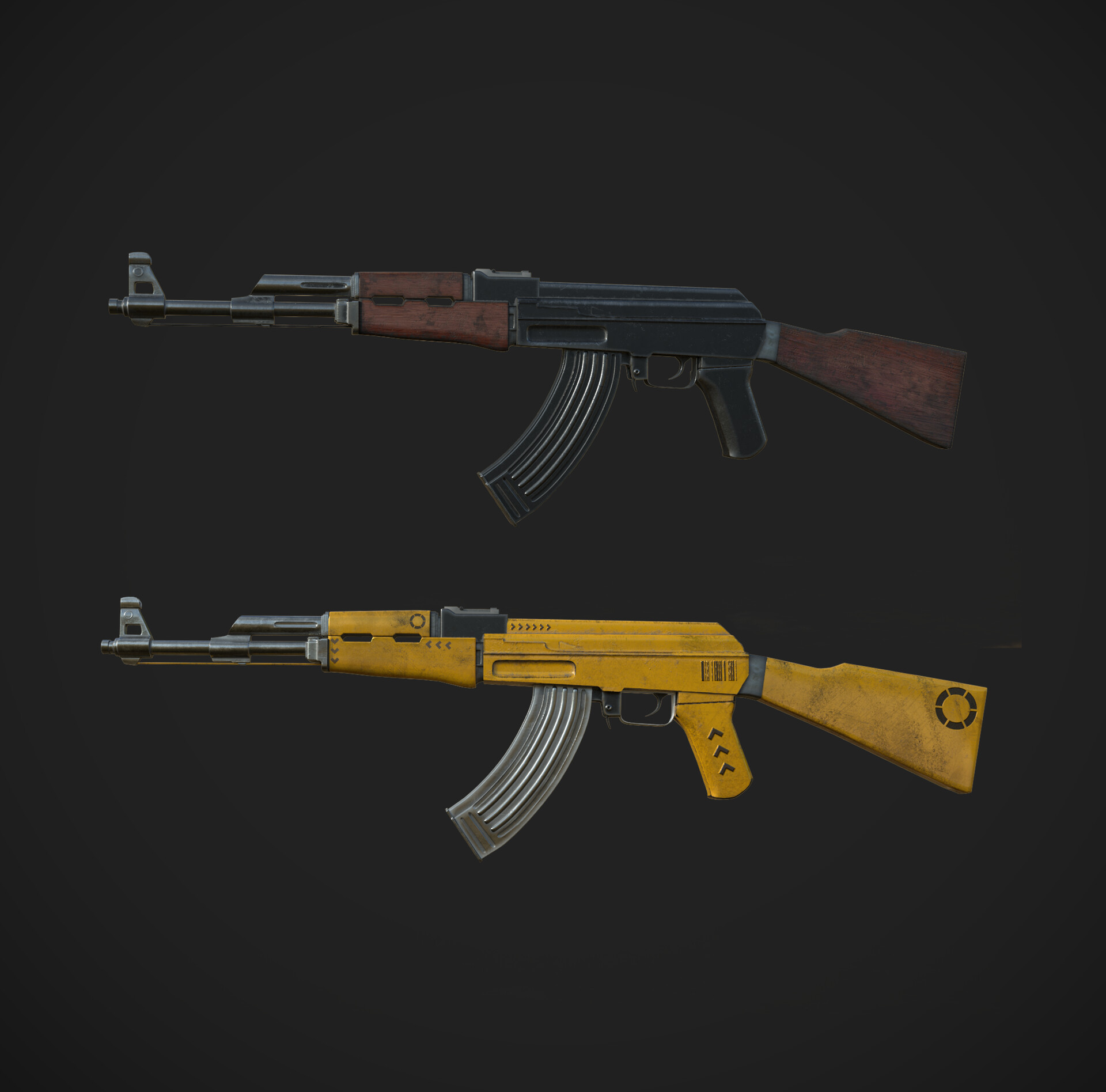 ArtStation - Game module of an AK-47