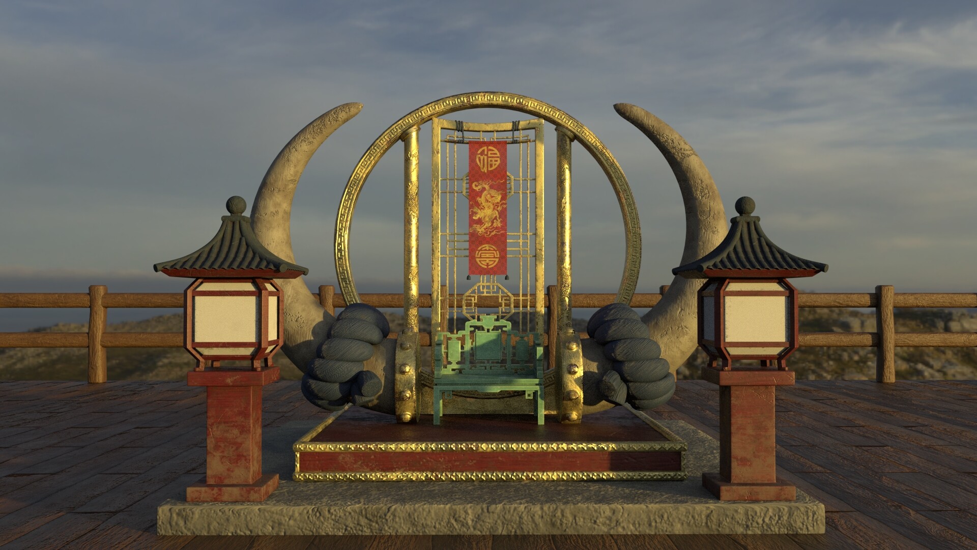 ArtStation - Chinese Throne WIP