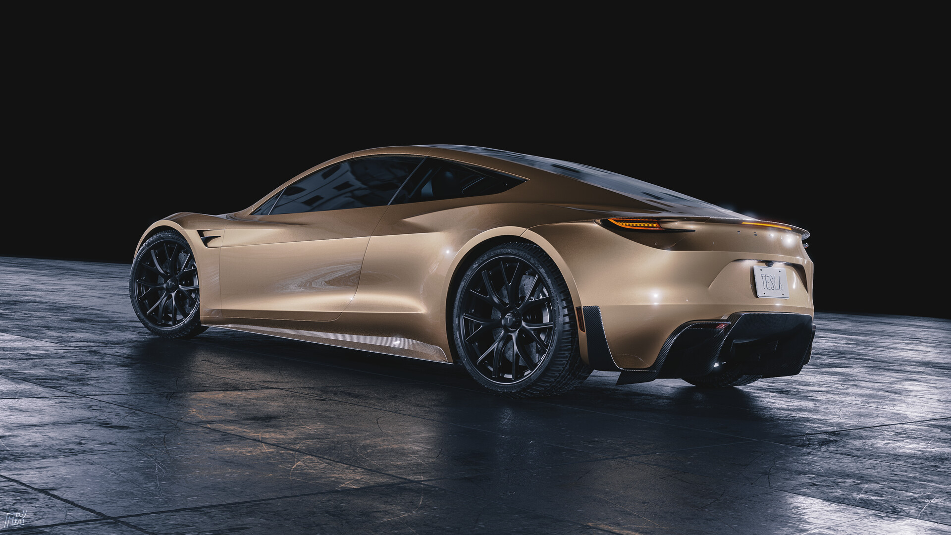 ArtStation - 2020 Tesla Roadster in Cream Metallic