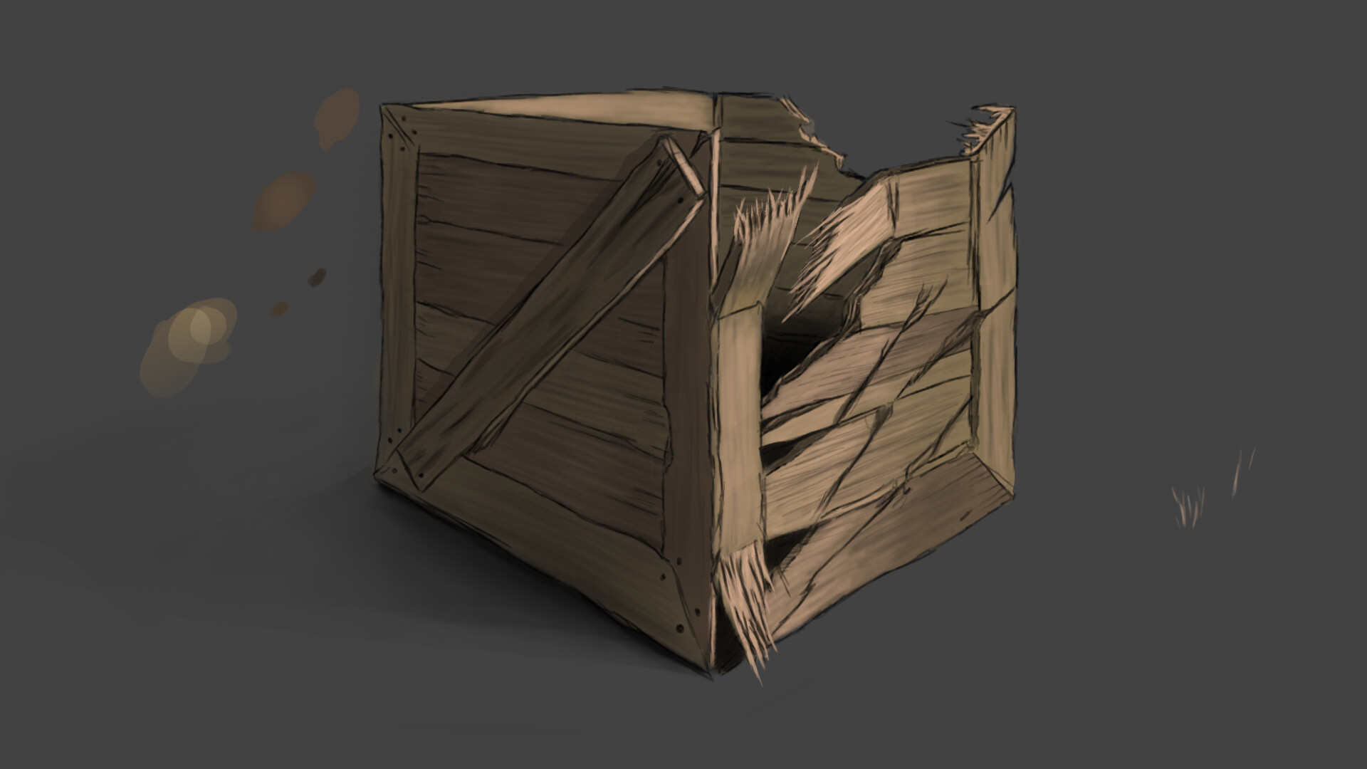 ArtStation - Wooden Box (digital painting)