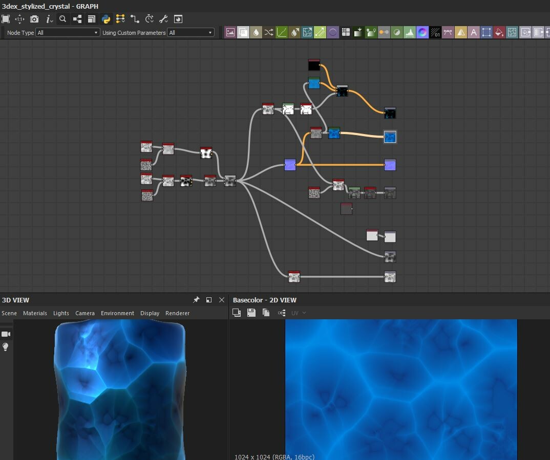 3dExtrude Tutorials - Stylized Crystal - Substance Designer
