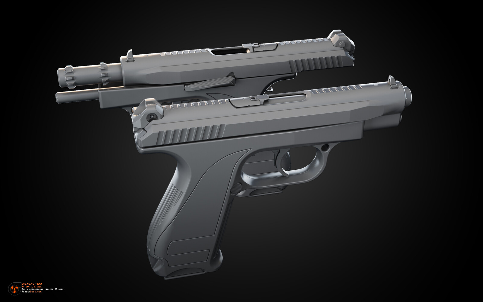 RenderDock - GSh-18 automatic pistol