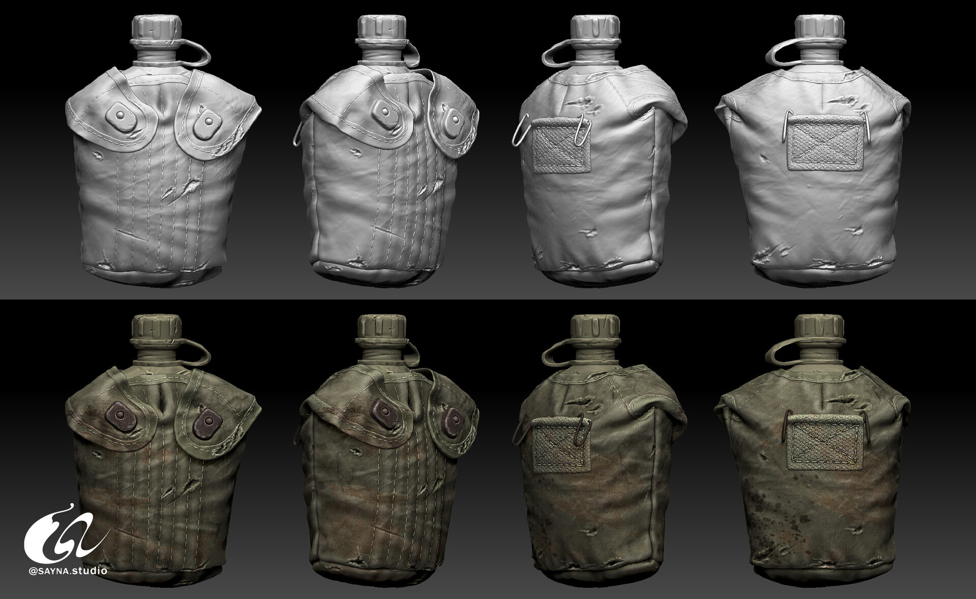 ArtStation - WW2_Water_bottle_3D_Models