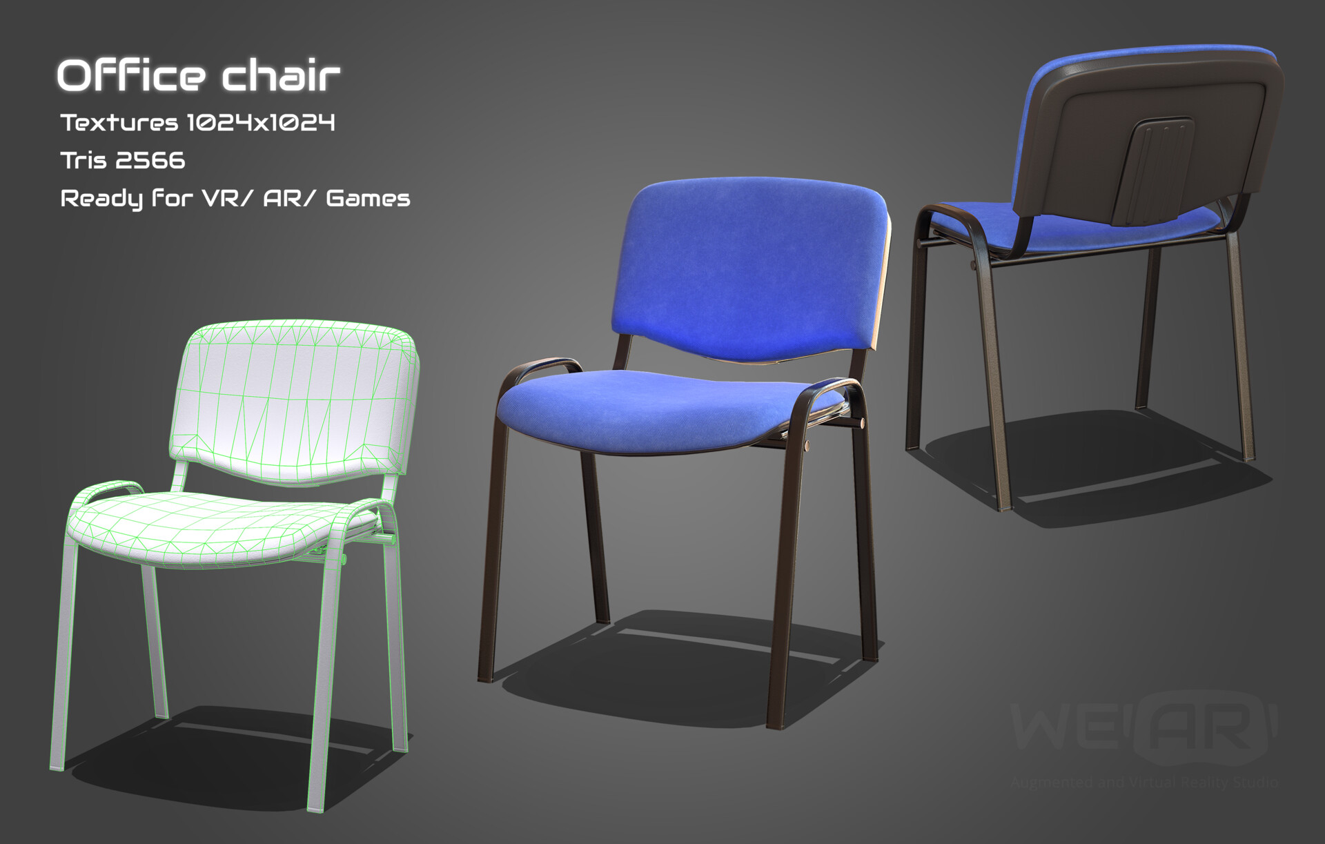 WE/AR Studio - Realistic office chair, AR/VR appropriate