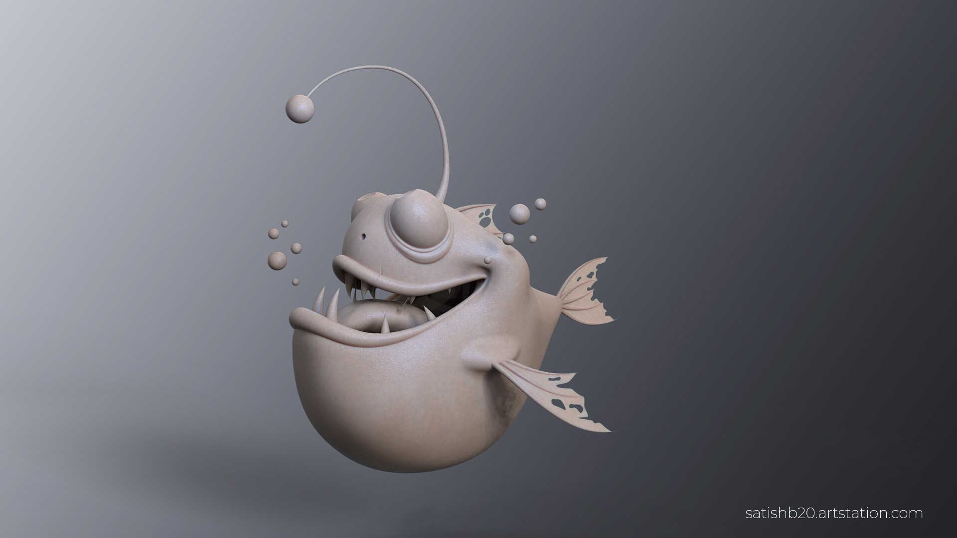 Cute Angler Fish Art Prickly Angler Fish By Four Beautiful Sunsets