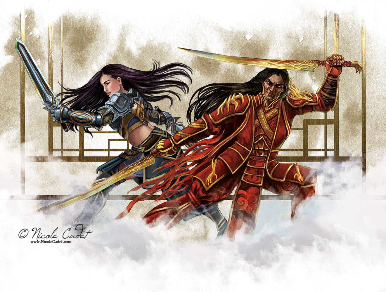 ArtStation - GW2 fan art - Shiro Tagachi and Lark