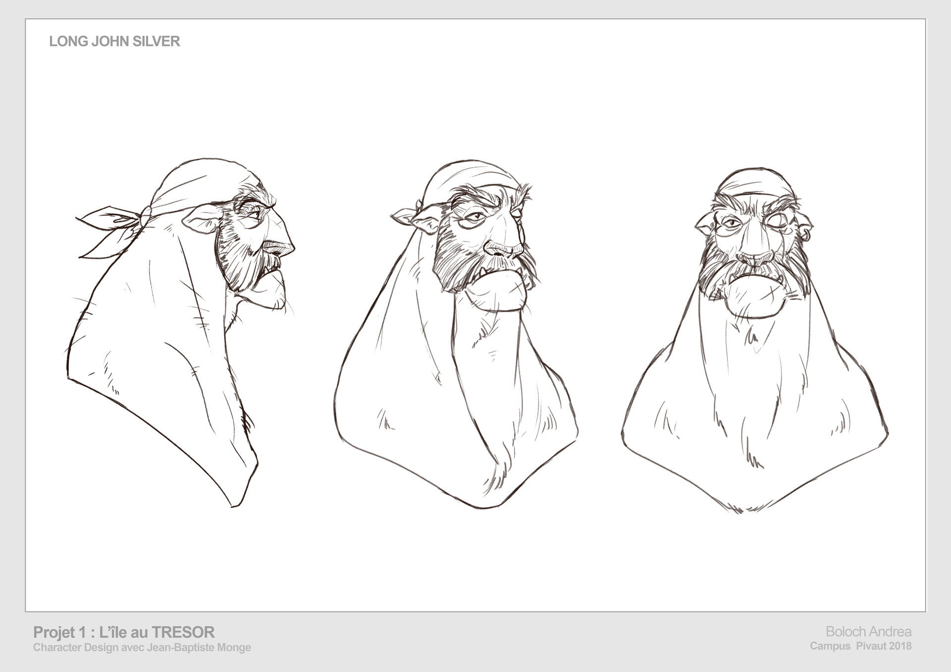 Andréa Boloch - The Treasure Island: Long John Silver 3D portrait