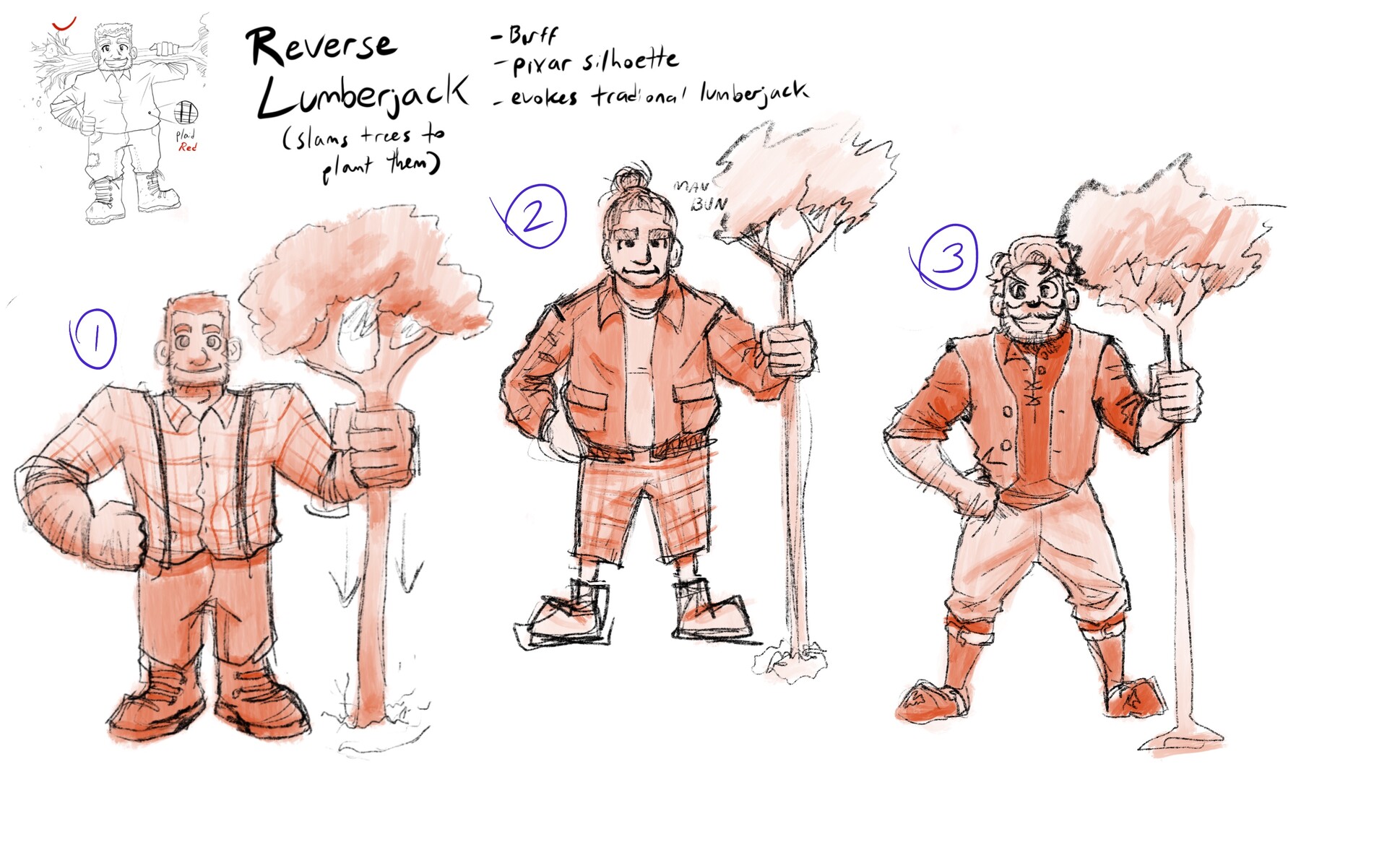 ArtStation - Reverse Lumberjack Roughs