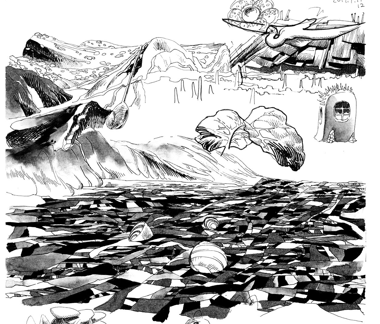 ArtStation - random landscape and shape sketches