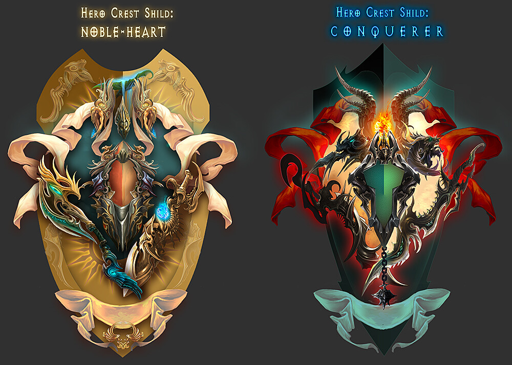 ArtStation - Hero Crest Design: NOBLEHEART & WARLORD ( old project )