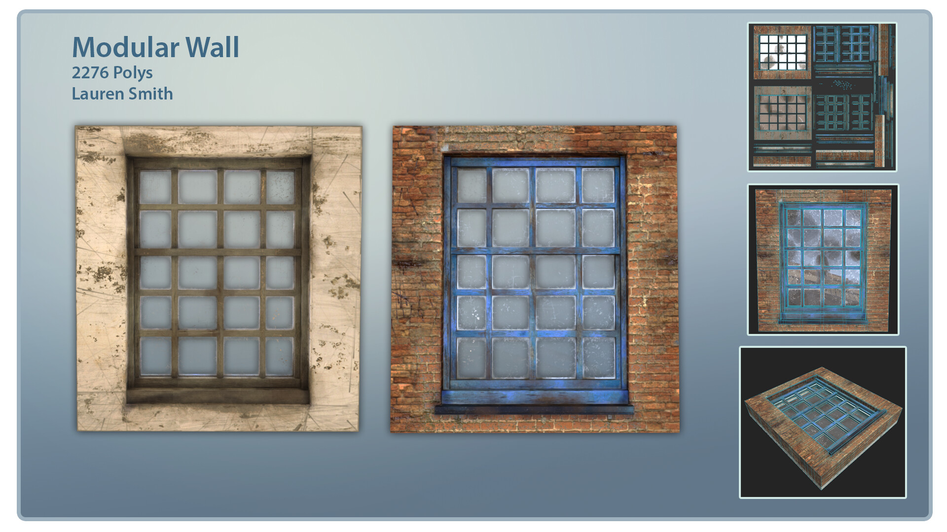 Lauren Smith - 3D Game Asset - Modular Wall with Window