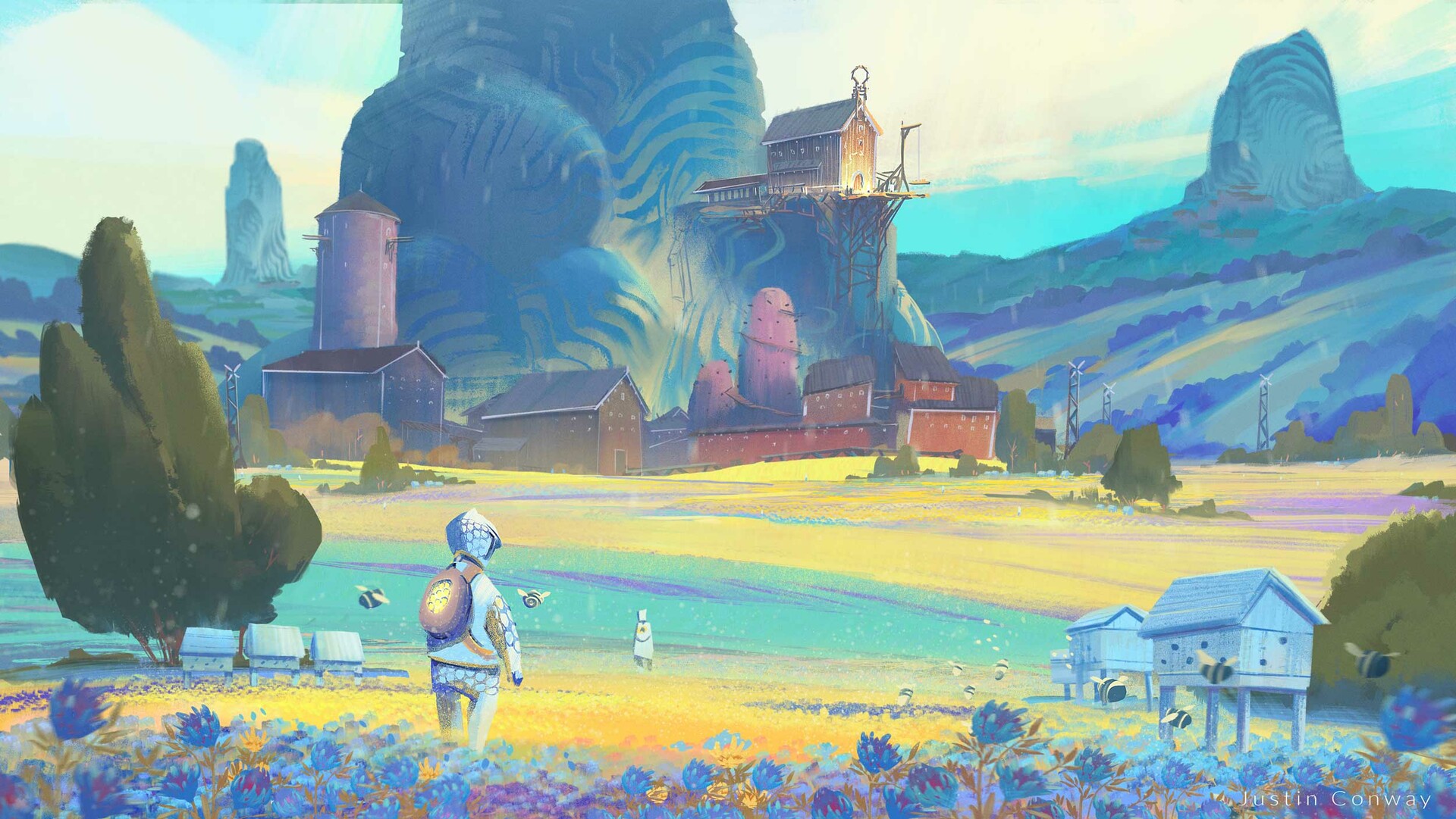 Justin Conway - Weekly Sketches 1 - Bees, Creepy Dudes, Valentine Skeletons