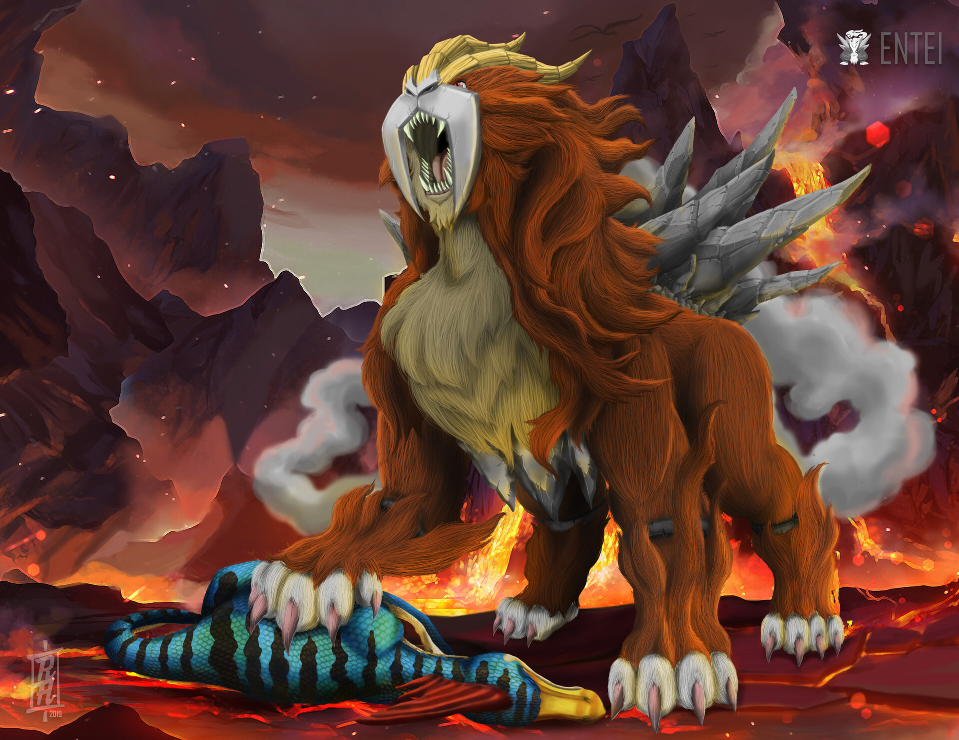 ArtStation - LEGENDARY BEAST: THE VOLCANIC KING ENTEI
