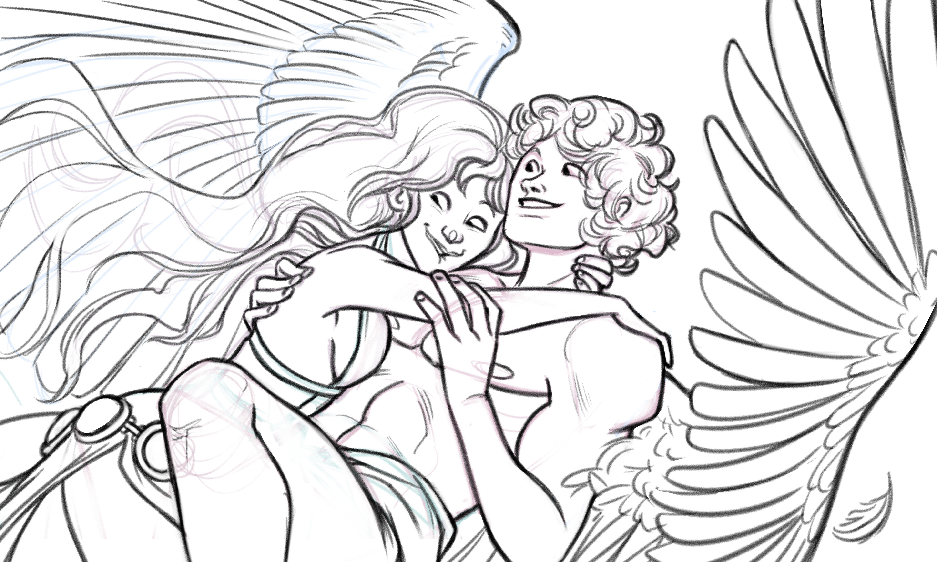 cupid and psyche basic drawing
