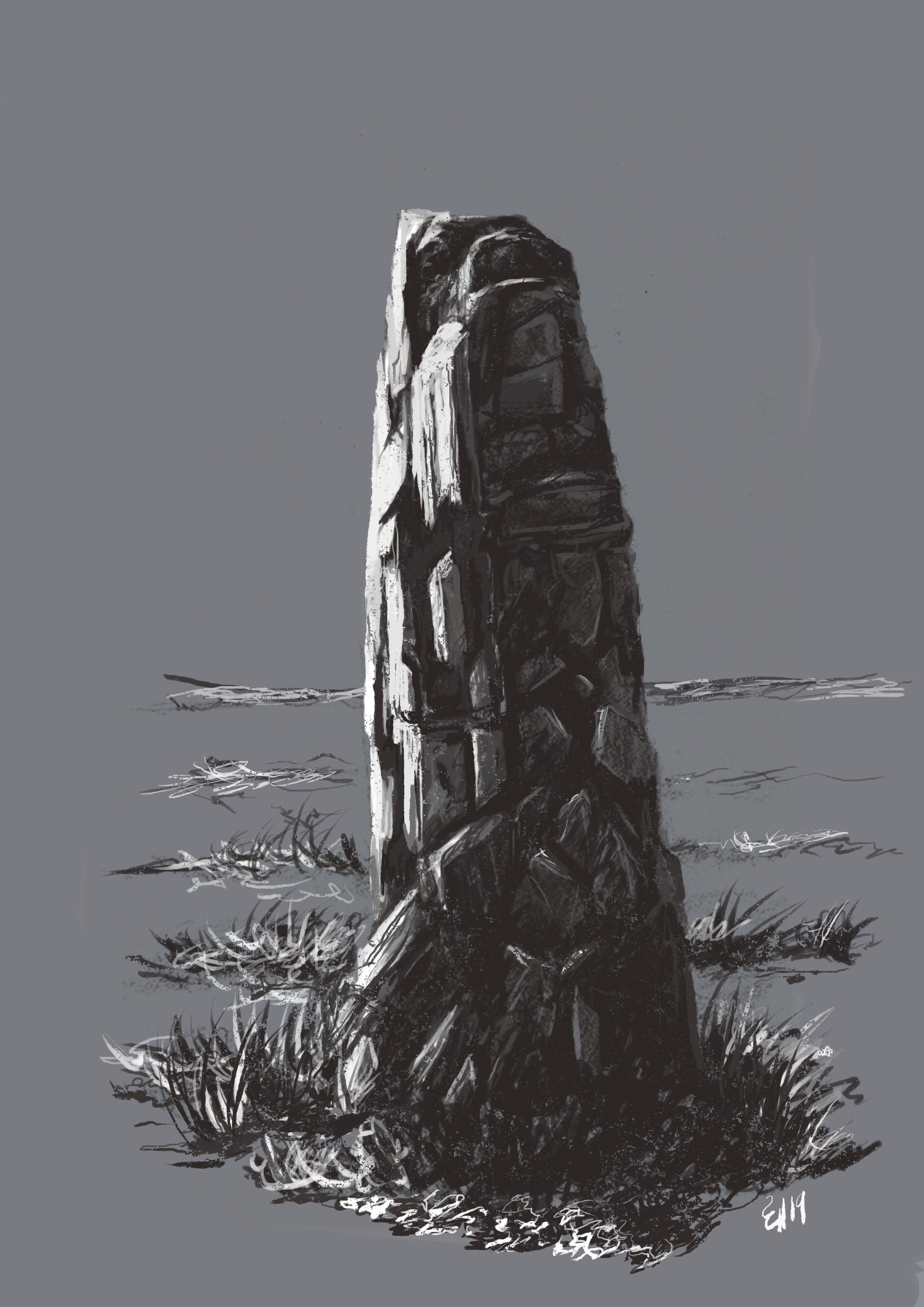 ArtStation - Old menhir. Viejo menhir