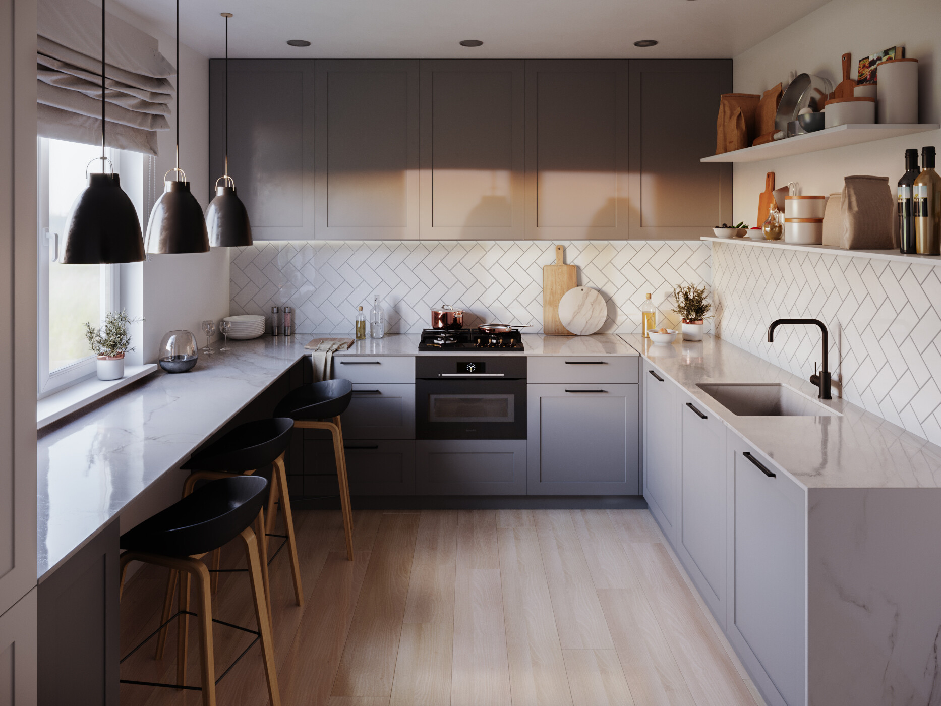 ArtStation - Sunset kitchen.