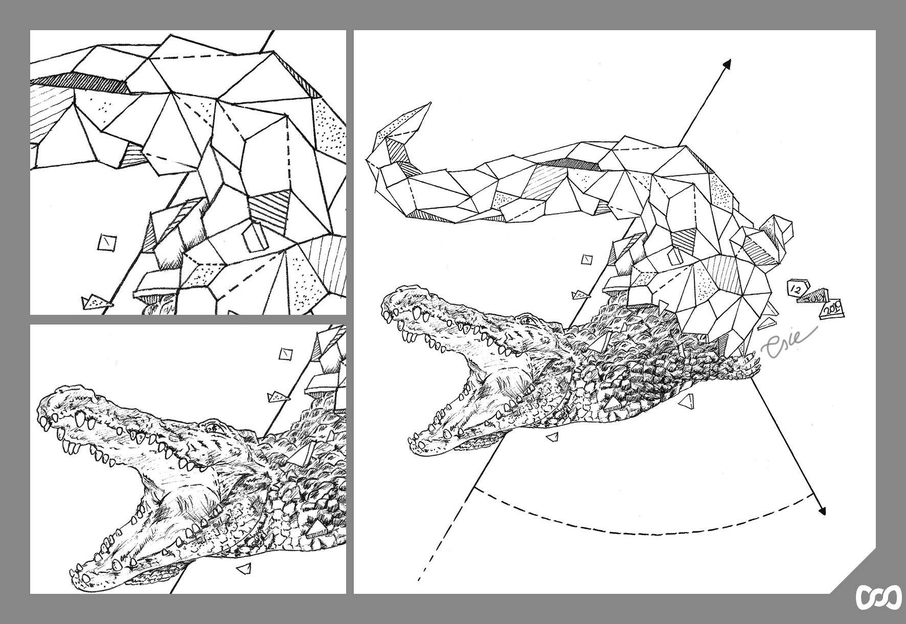ArtStation - Crocodile Geometric Beast Commission
