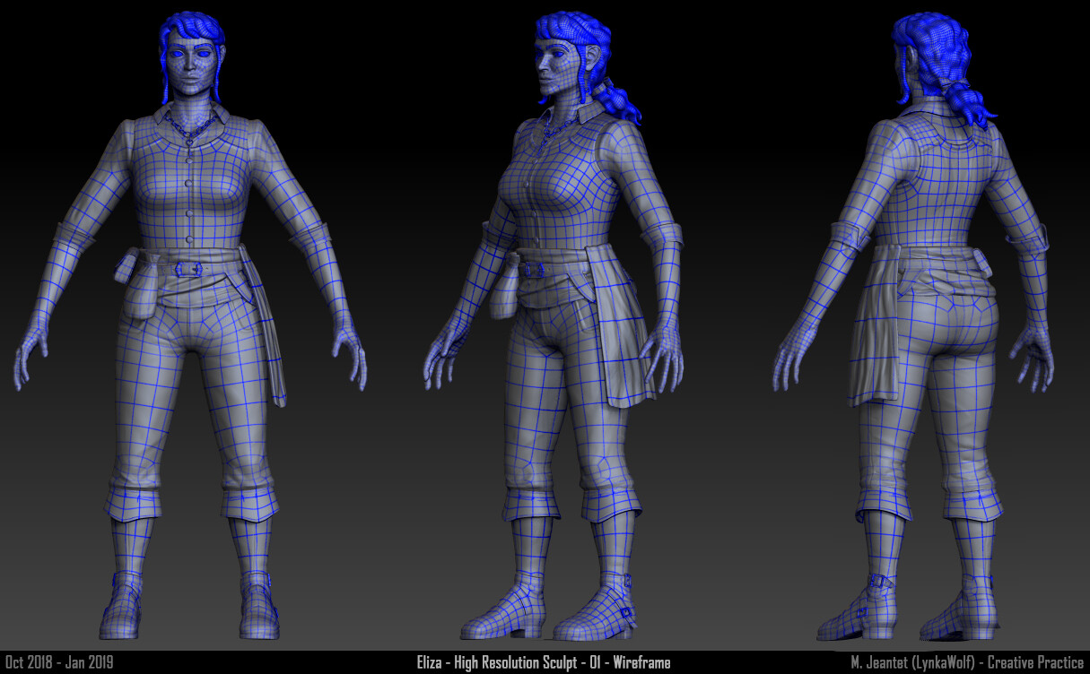 Marie JEANTET - Character Sculpts - Eliza and Roxanne (2019) (Untextured)