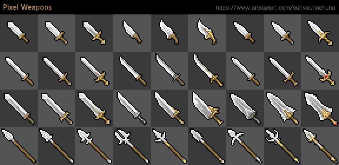 ArtStation - pixel weapons