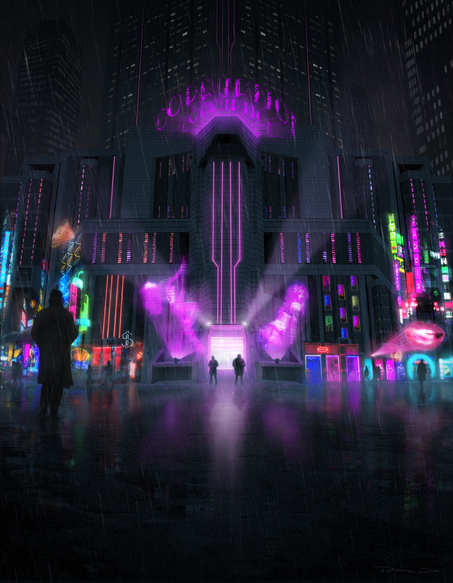 ArtStation - Rainy Neon Scene