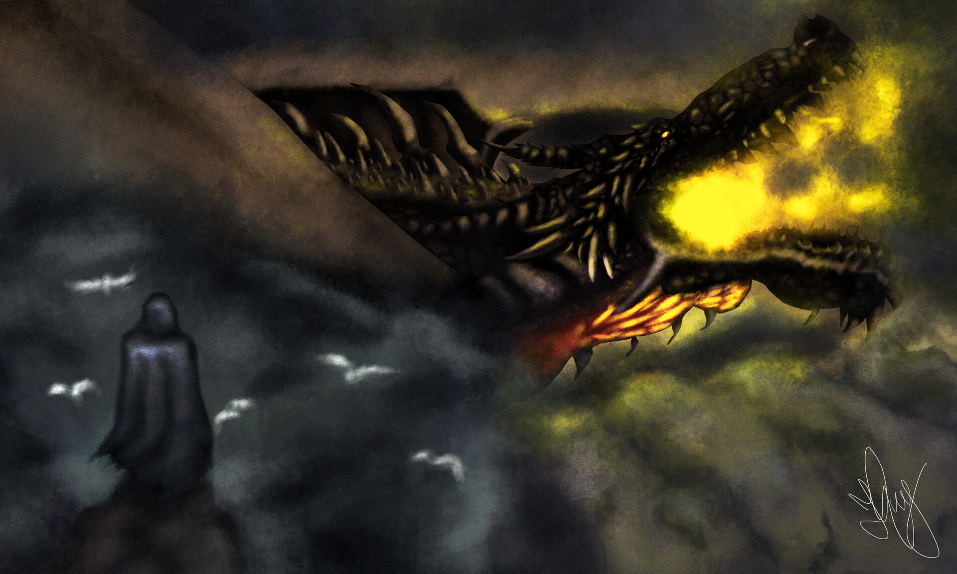 ArtStation - Dragão e o Mago - Concept Art