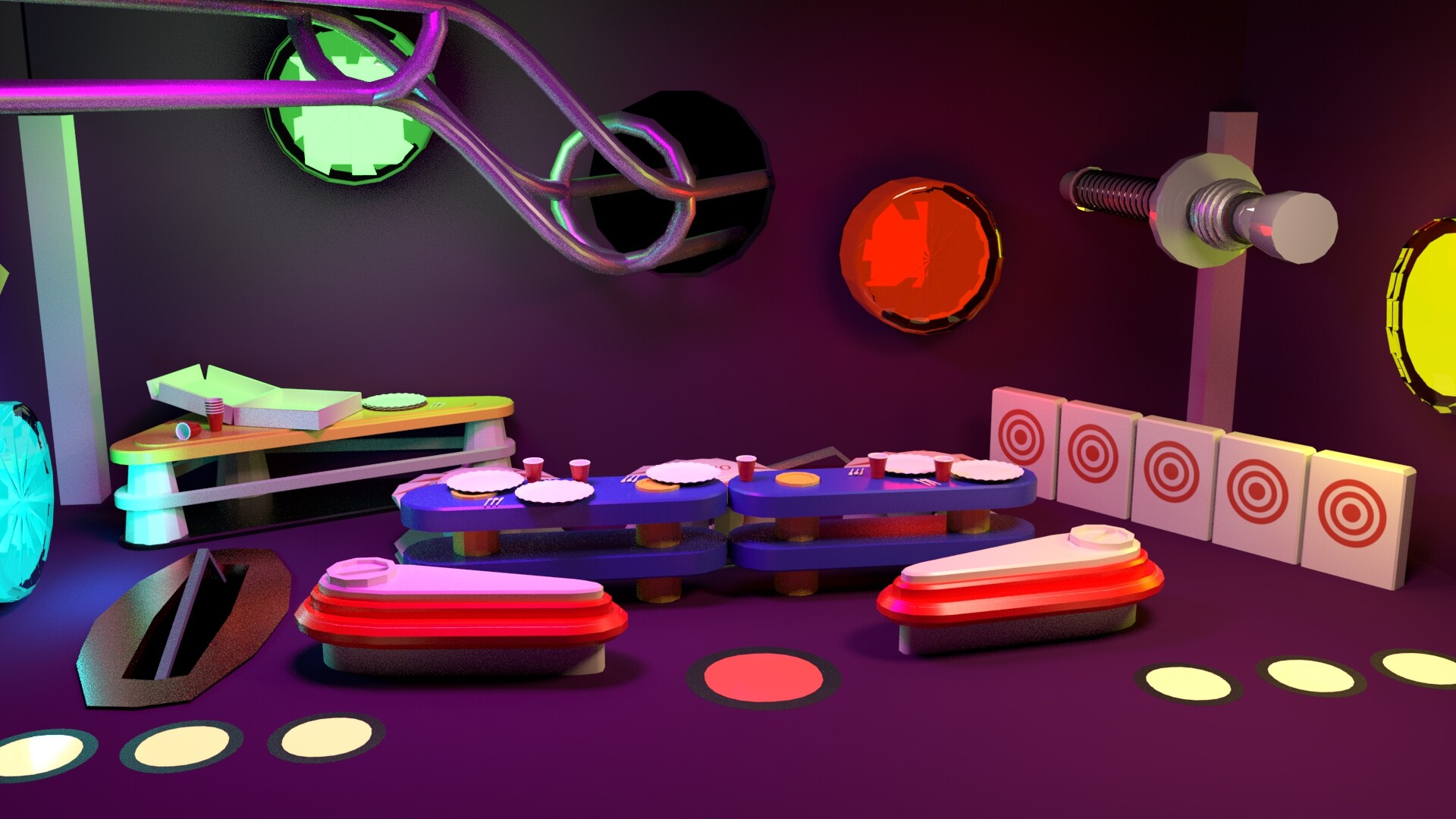 ArtStation - Pinball-Themed Dining Room