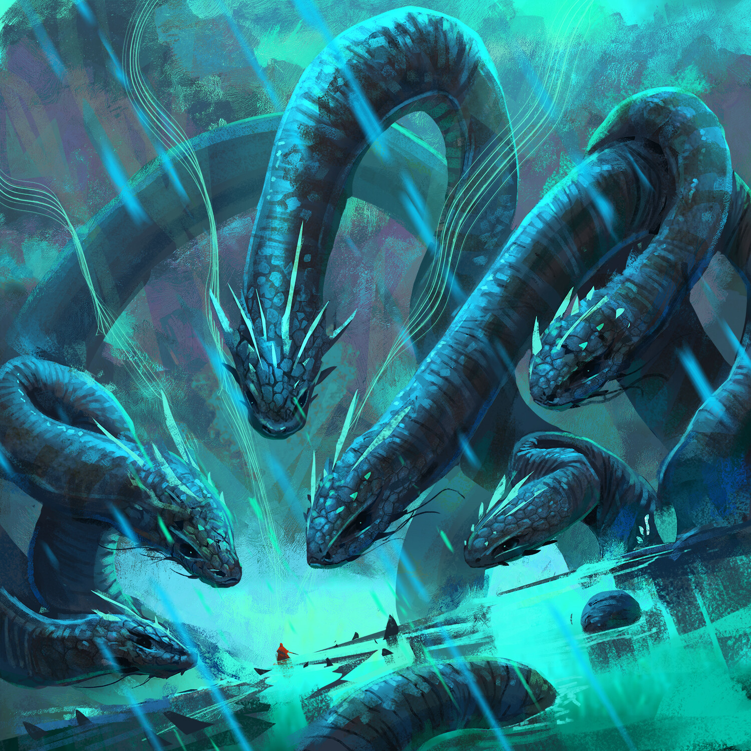 Elemental Hydra by Tom Lopez : r/ImaginaryLeviathans