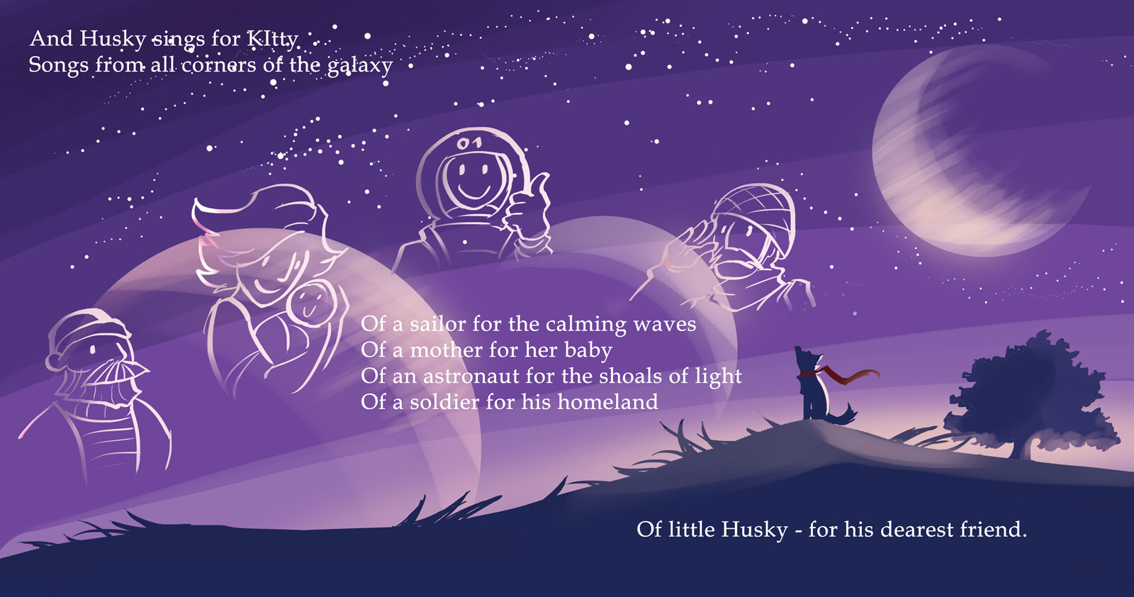 Chicken Draws Dogs - Husky & Kitty - A Bedtime Read