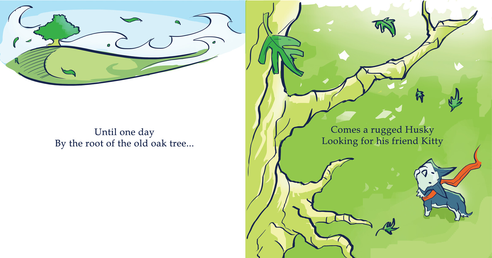 Chicken Draws Dogs - Husky & Kitty - A Bedtime Read