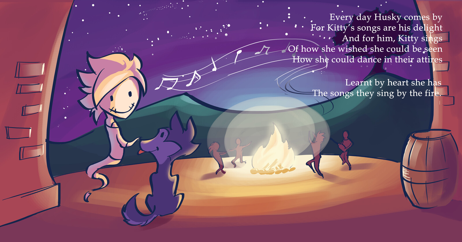 Chicken Draws Dogs - Husky & Kitty - A Bedtime Read