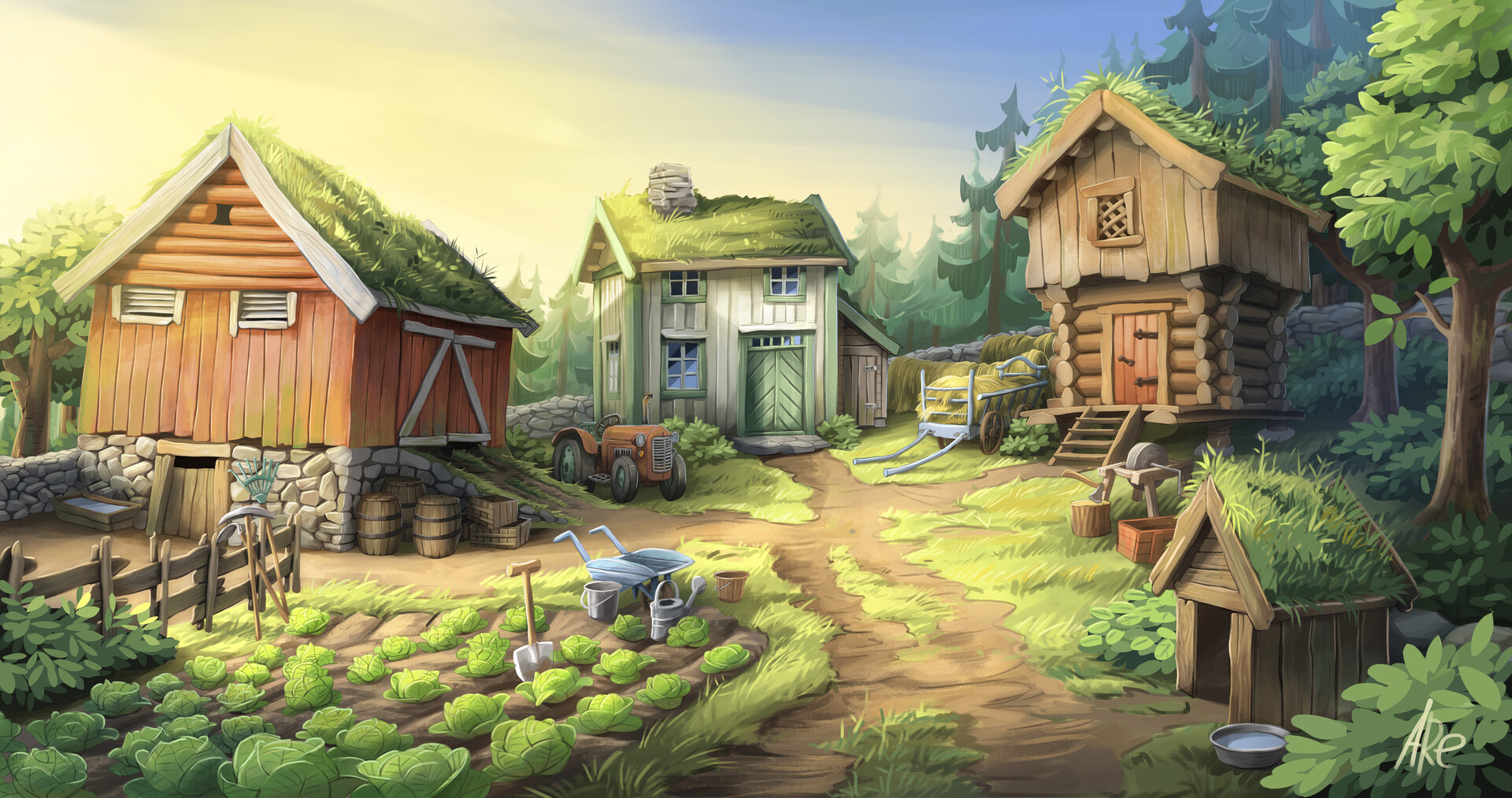 ArtStation - "Hakkebakkeskogen" Farm