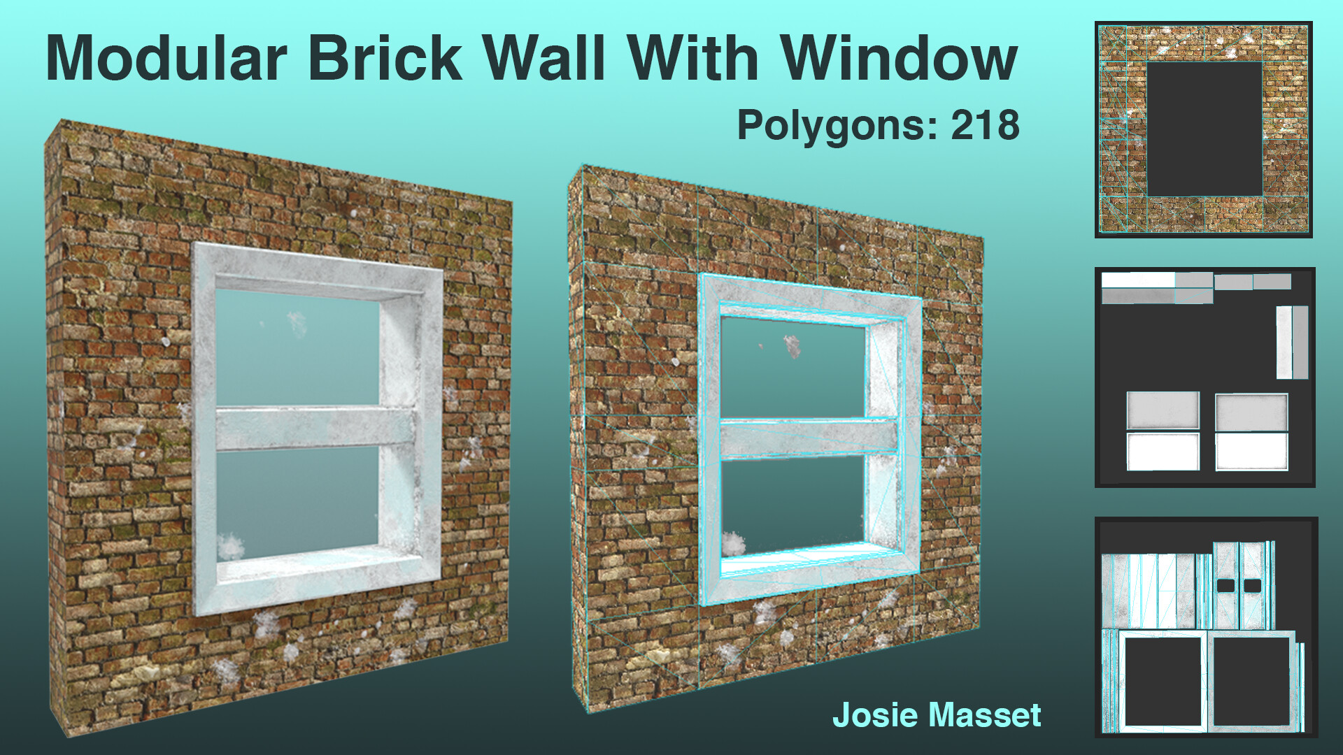 ArtStation - Modular Brick Walls - With and Without Window
