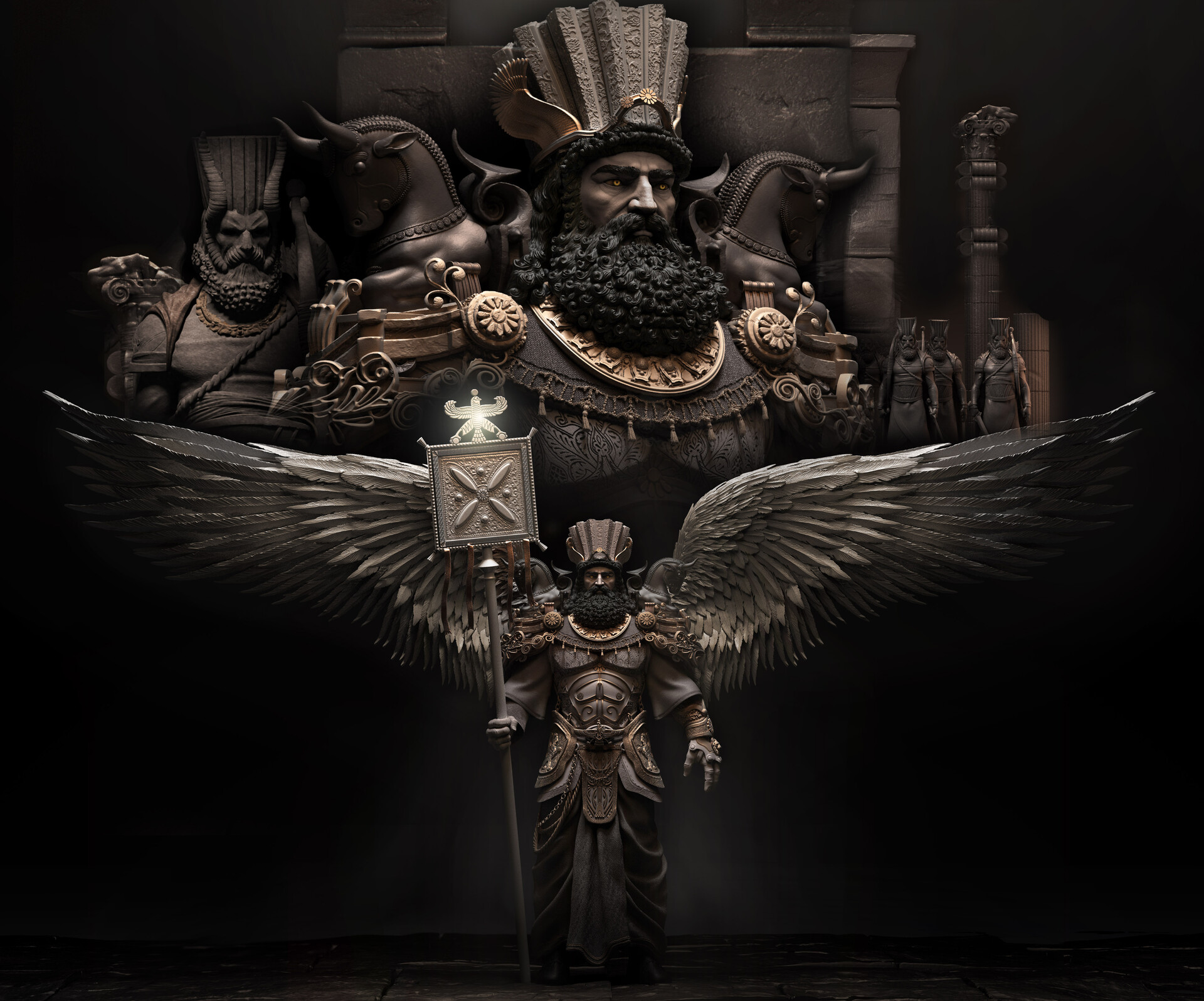 ArtStation - Persian(achaemenian) mythical guardian