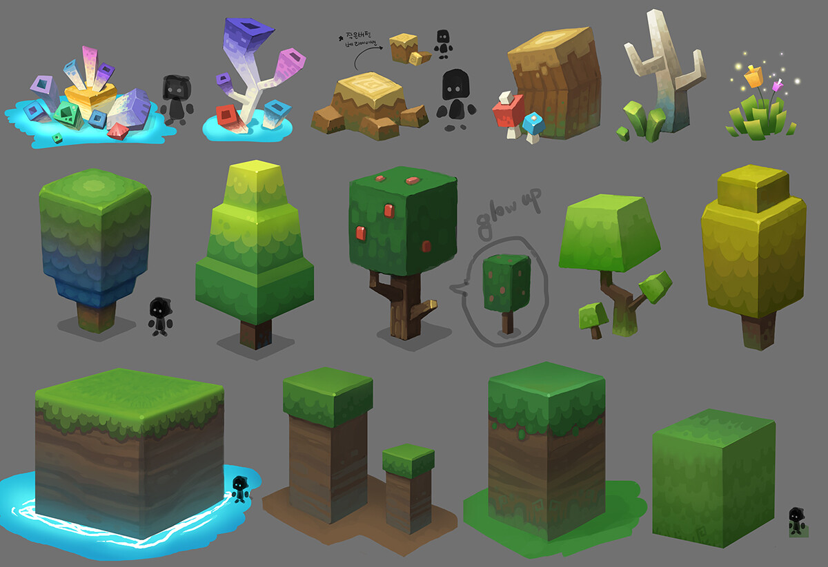 ArtStation - Box World 오브젝트 원화들