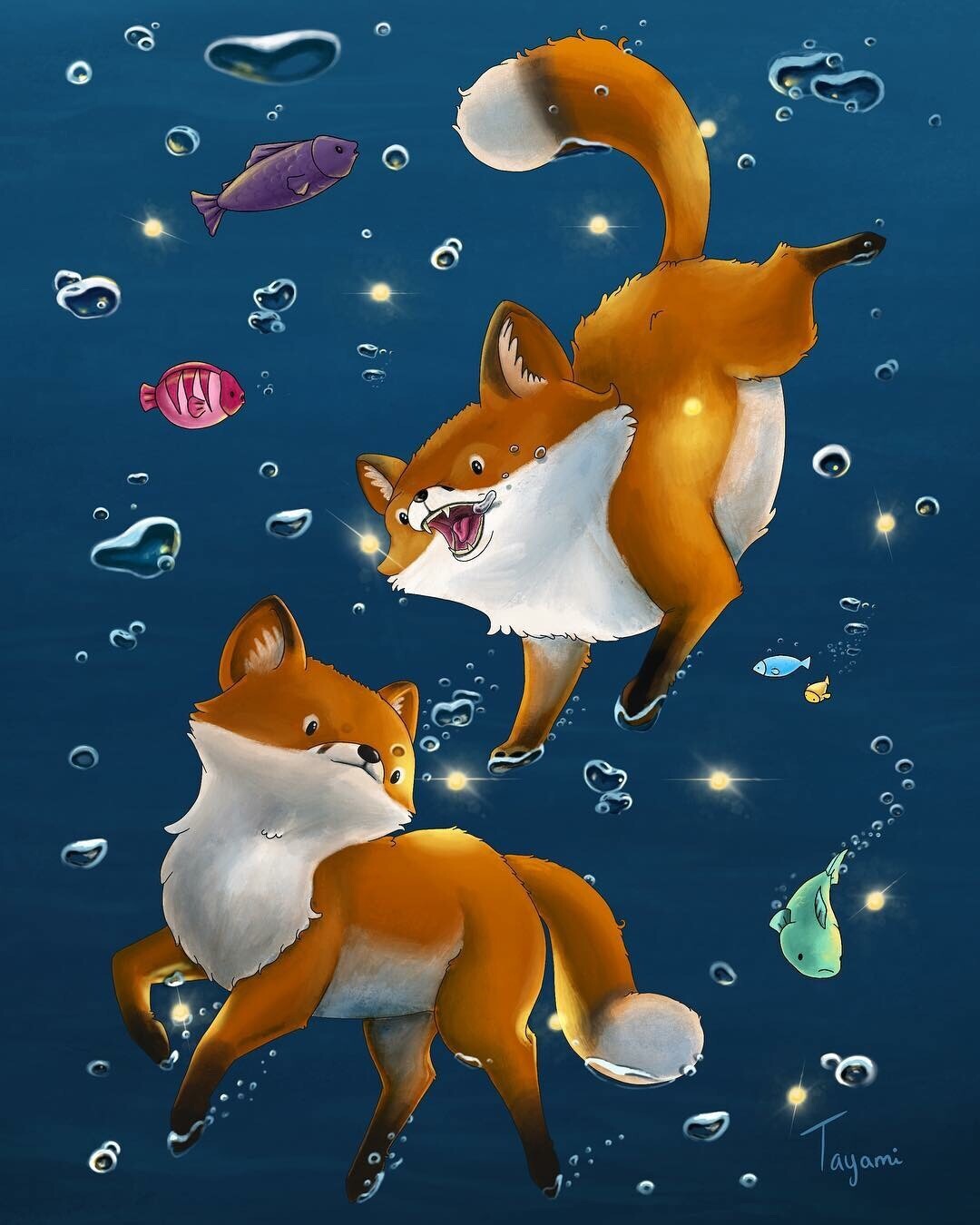 ArtStation - Underwater Foxes