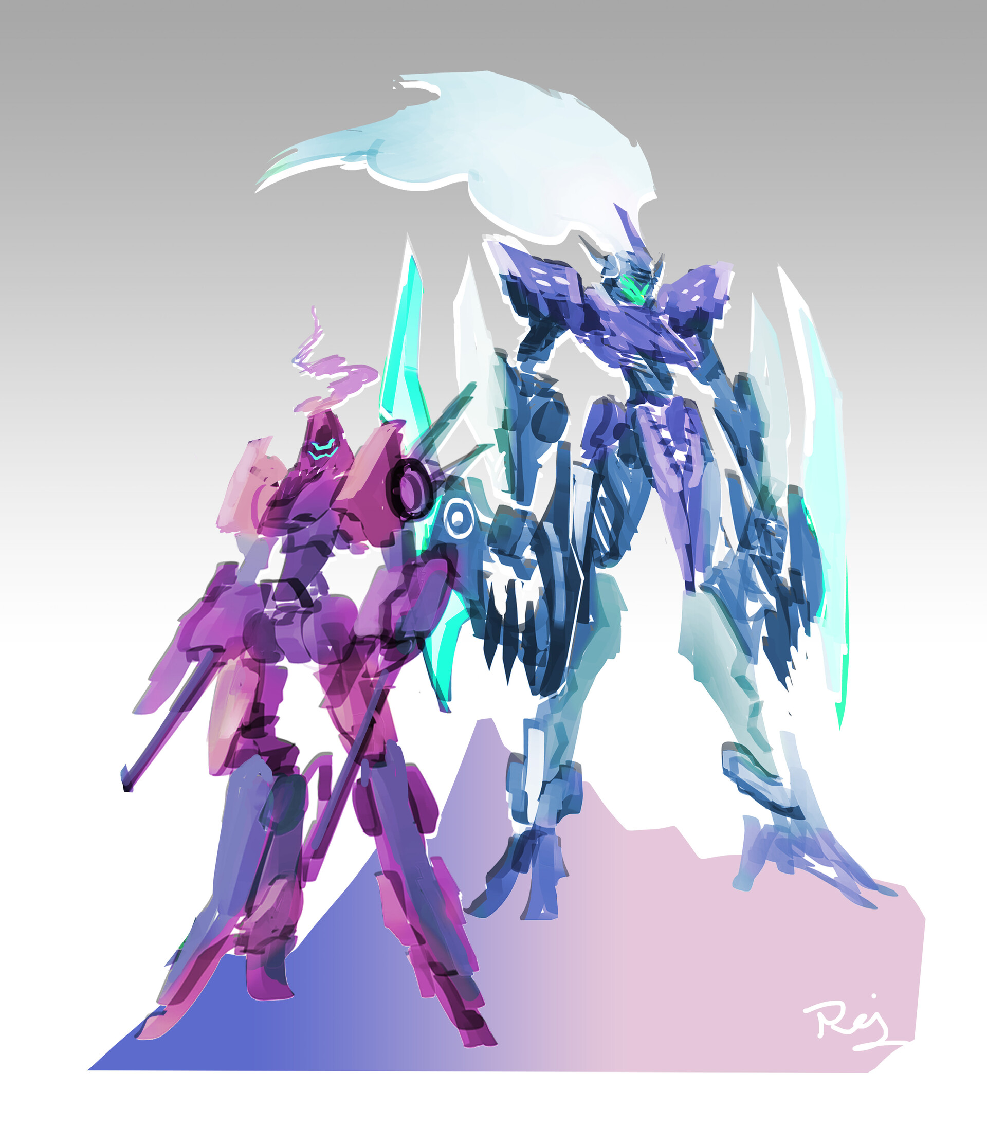 ArtStation - two mechas for fun