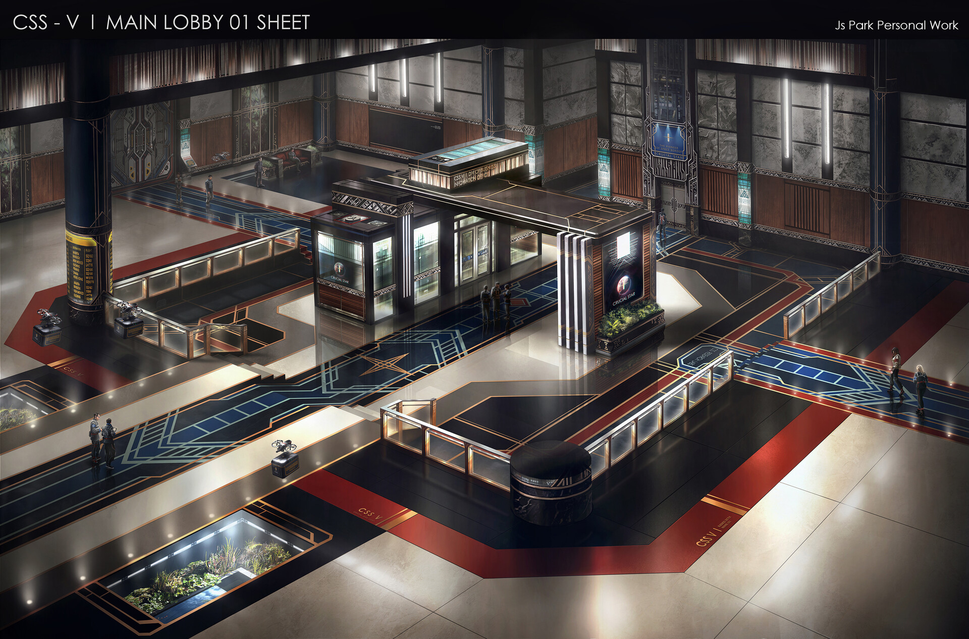 ArtStation - Space Station WIP(station lobby)