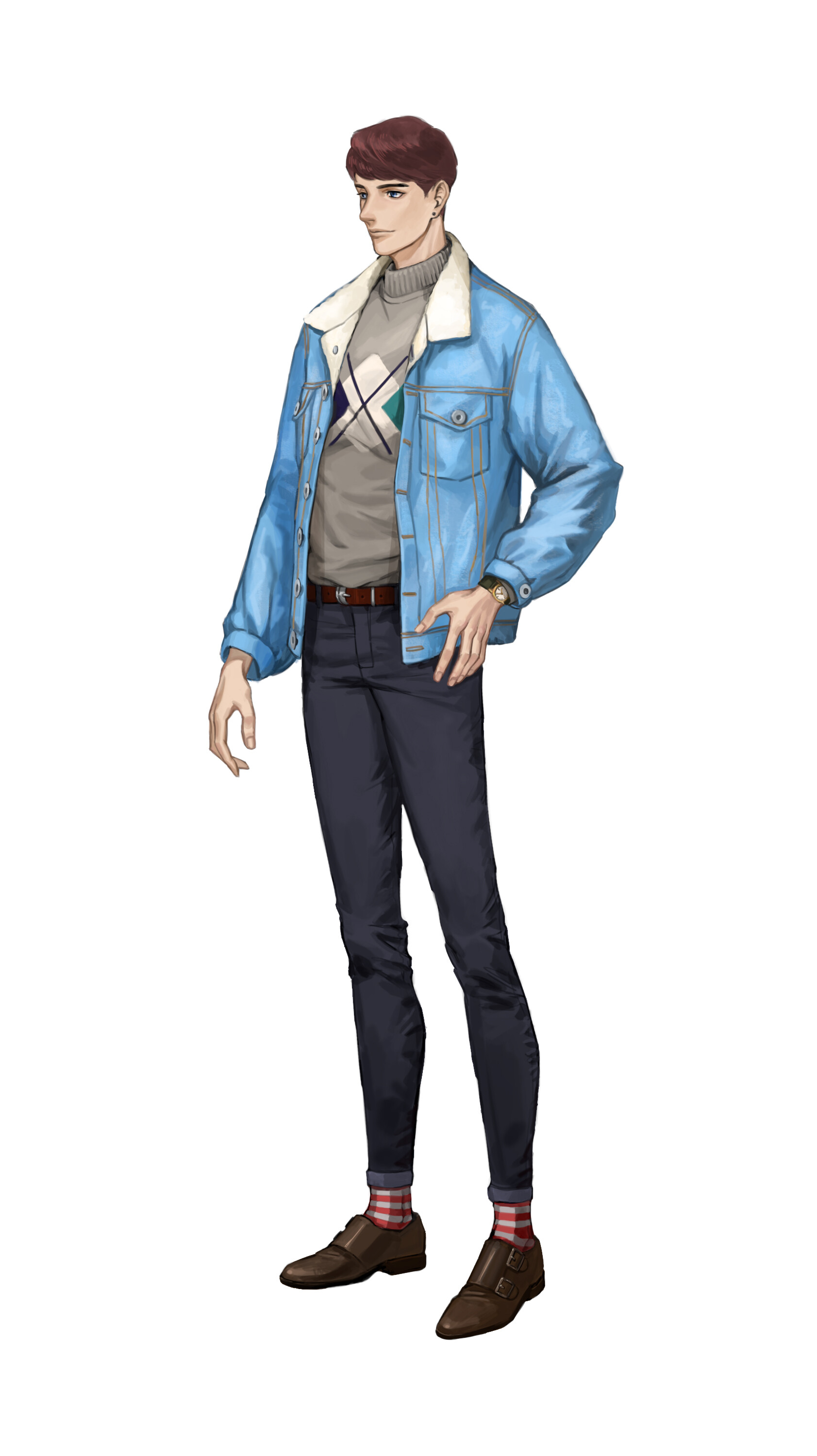 ArtStation - denim jacket+men