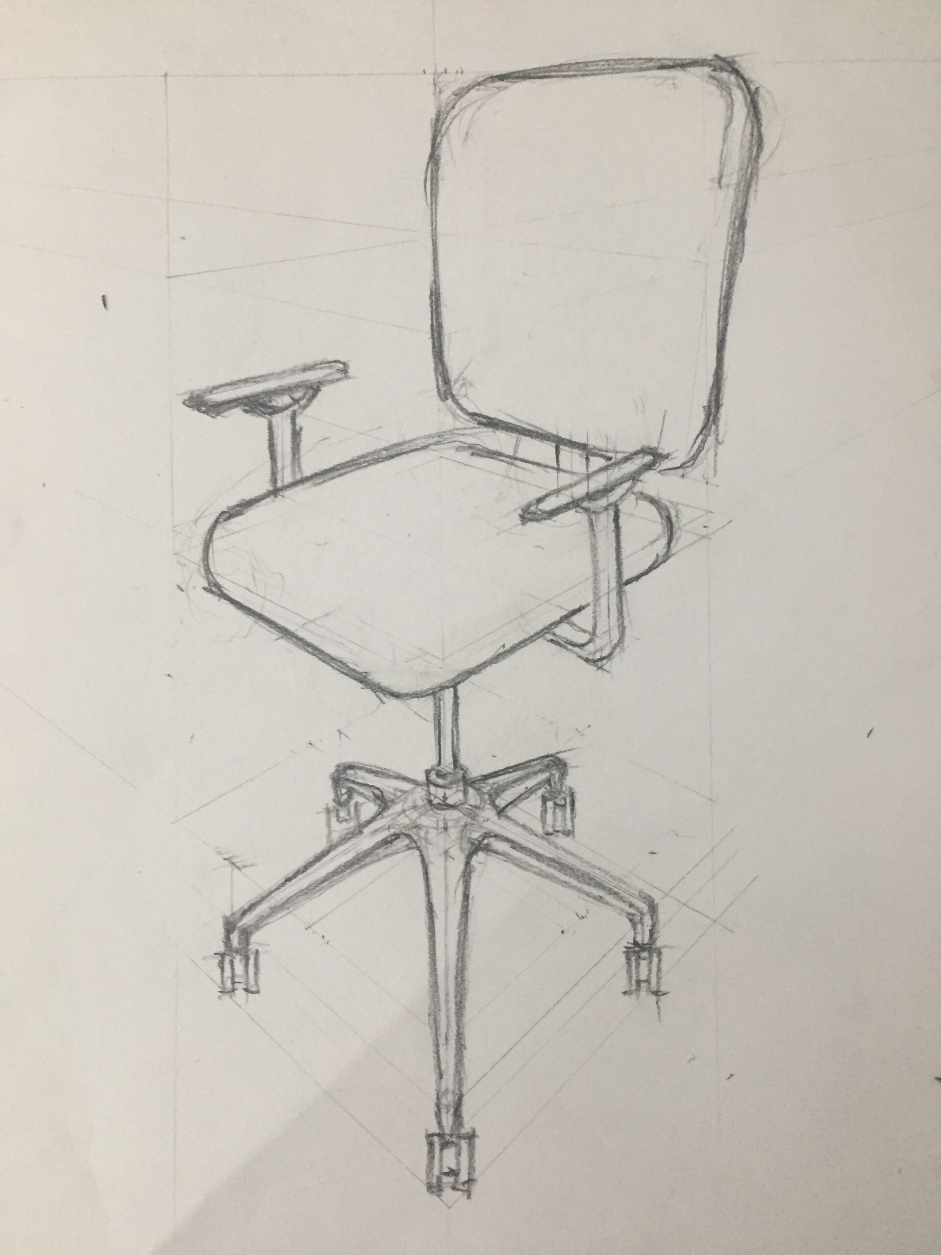 how to draw a chair with perspective