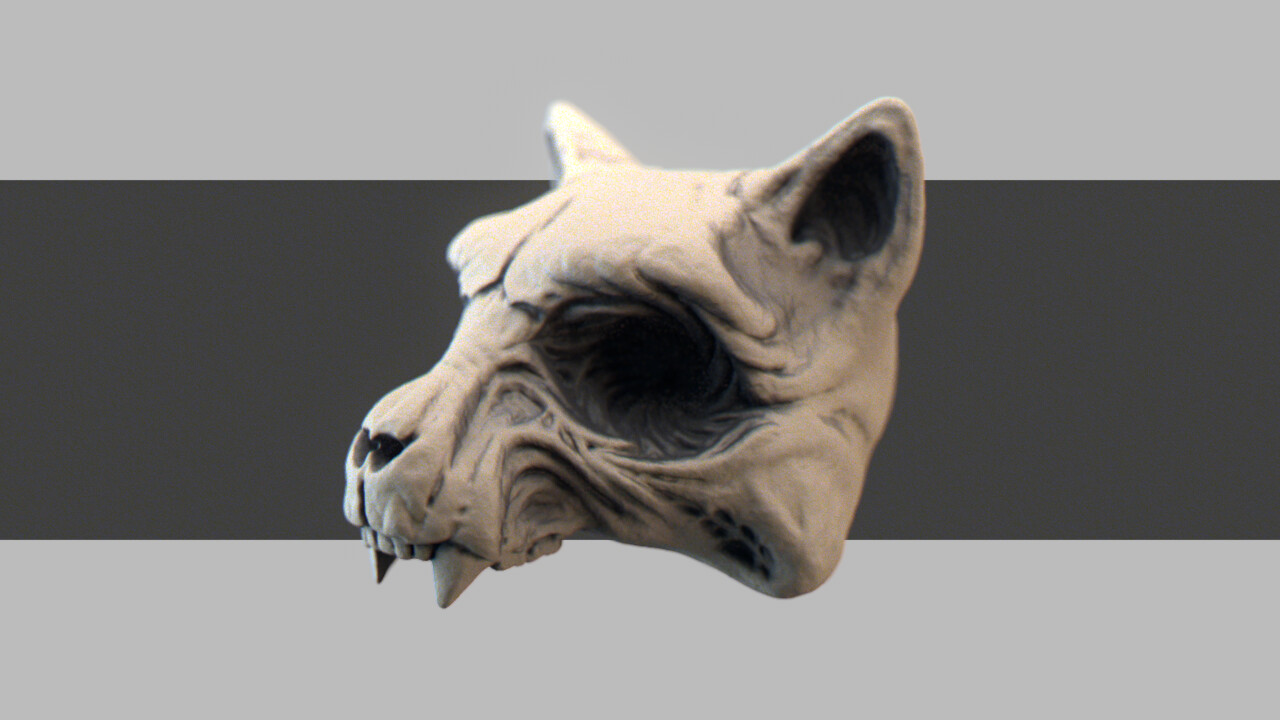 ArtStation - Training Doodle : Psychedelic Cat Skull