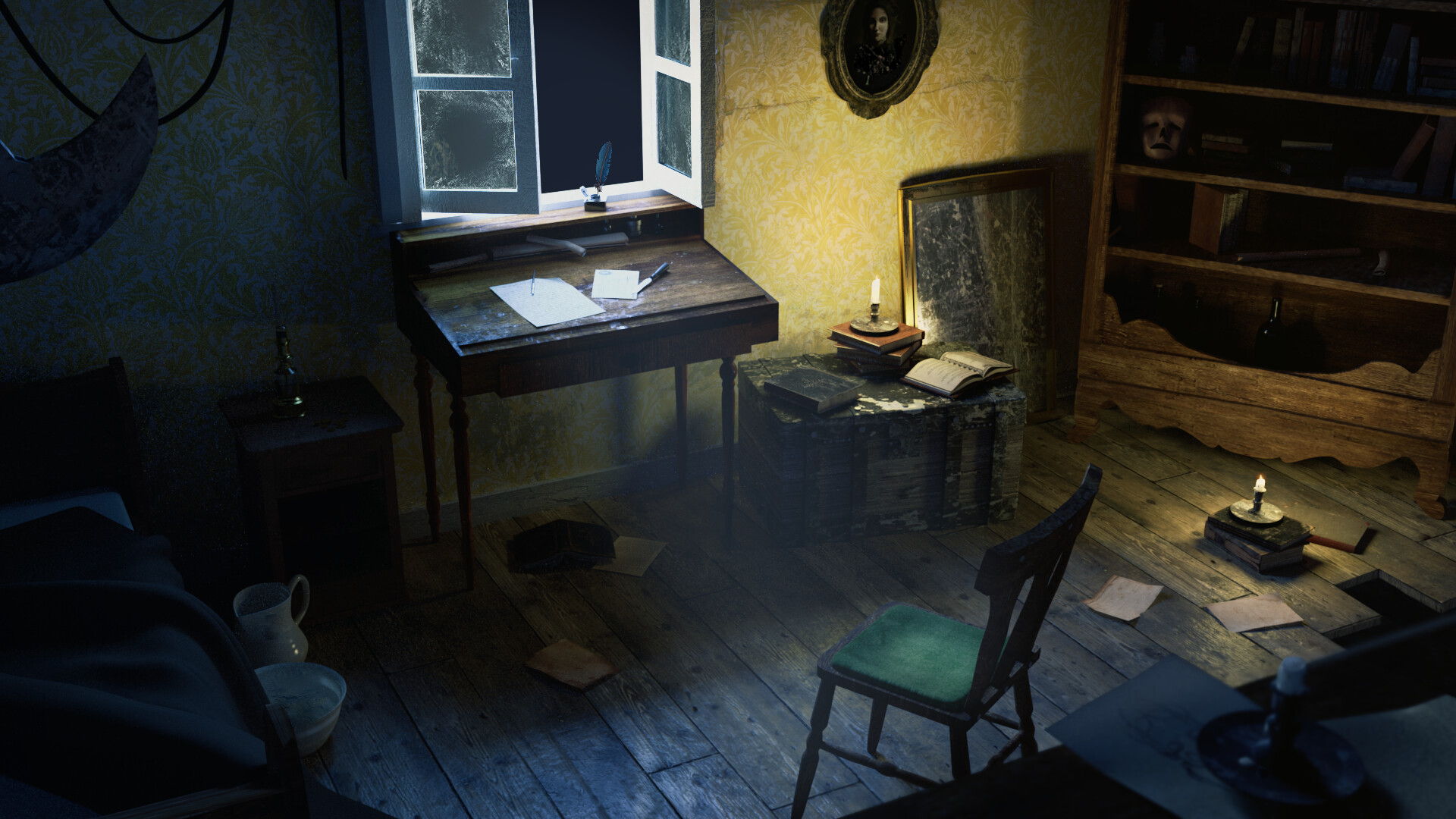 ArtStation - EDGAR ALLAN POE'S ROOM
