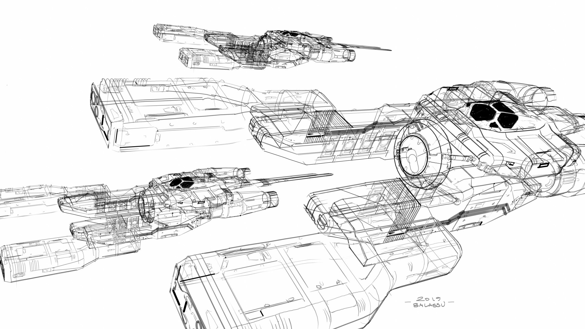 Carlo Balassu - Animated Grease Pencil Spaceship