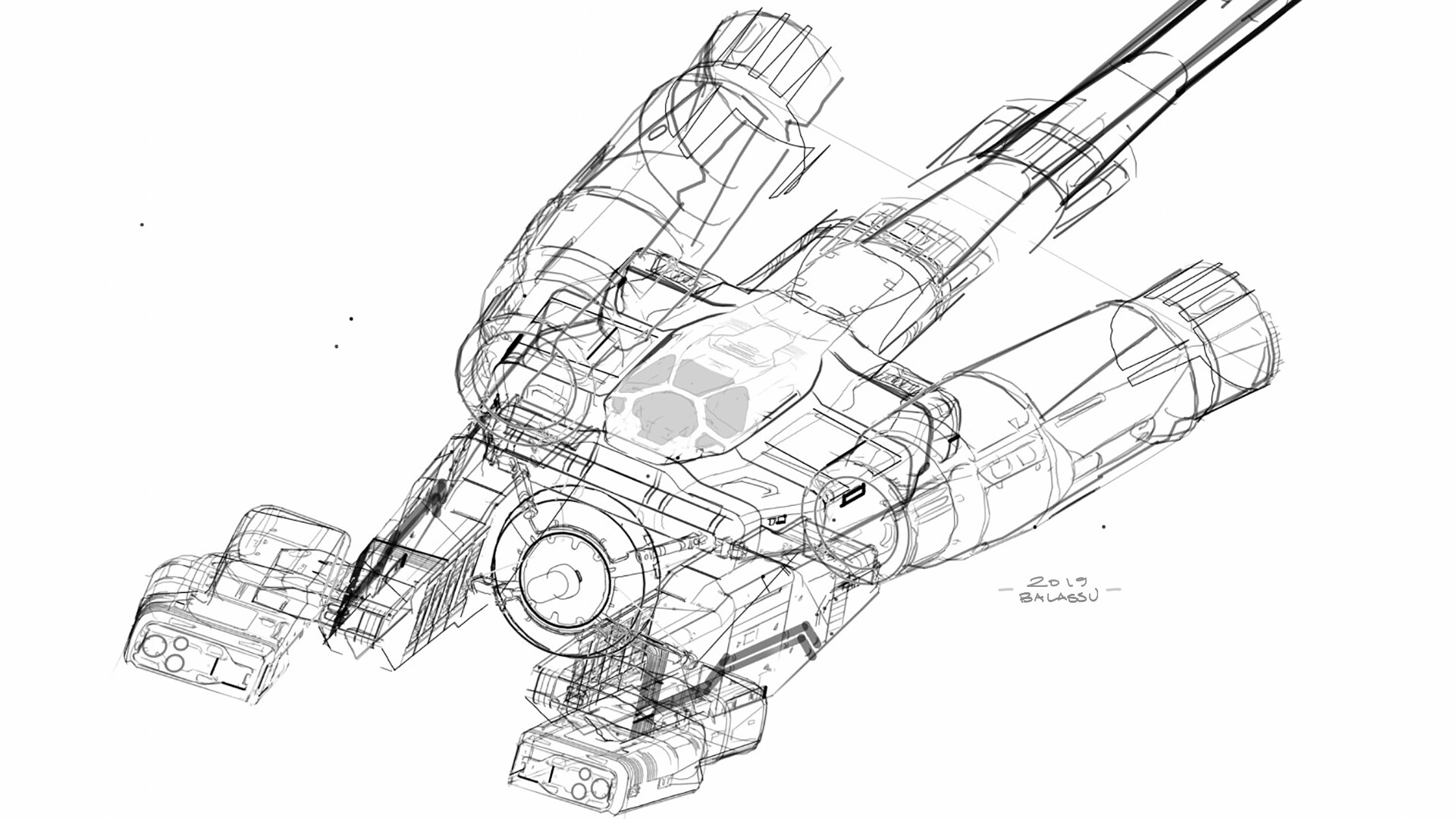 Carlo Balassu - Animated Grease Pencil Spaceship