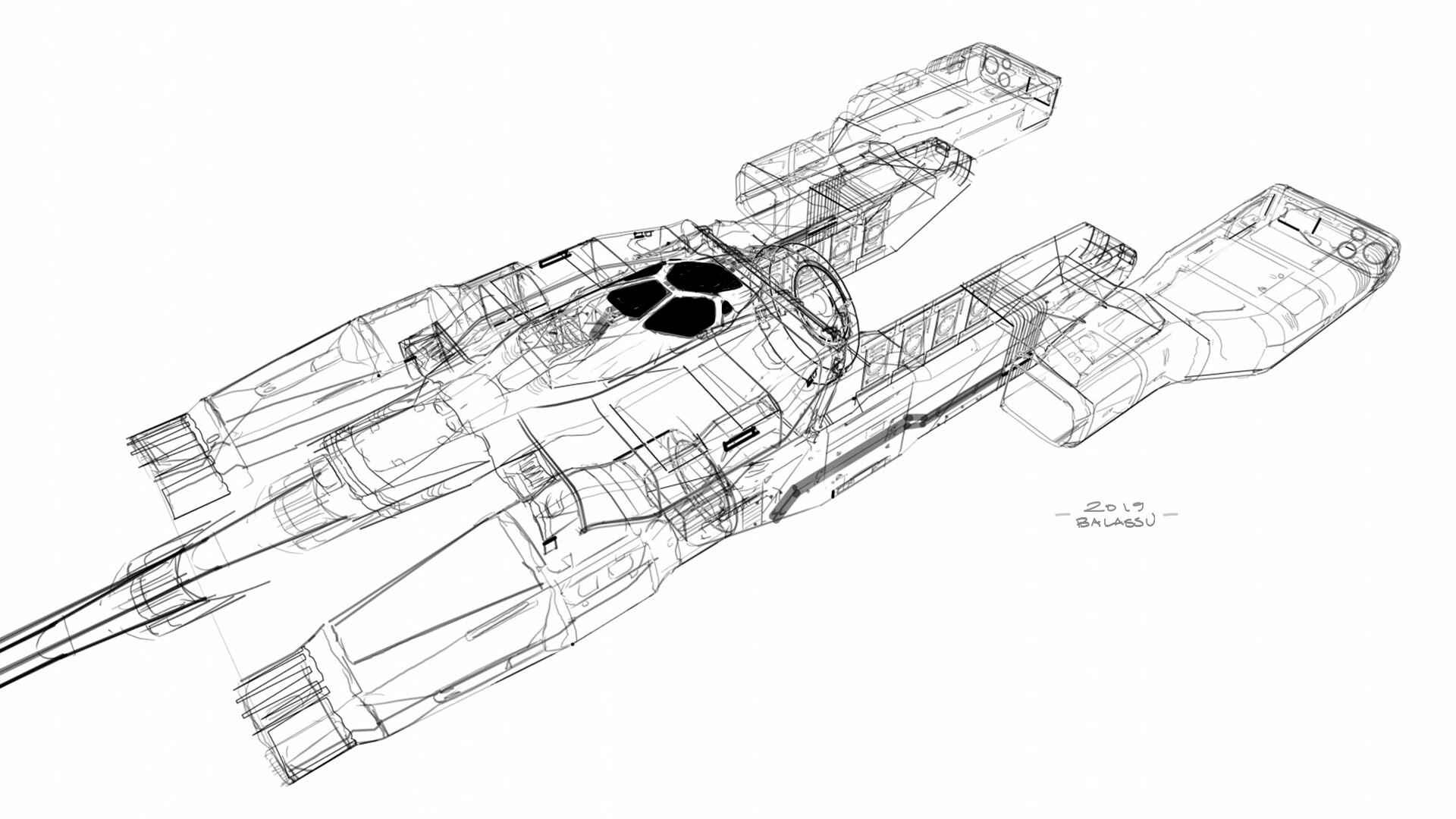 Carlo Balassu - Animated Grease Pencil Spaceship