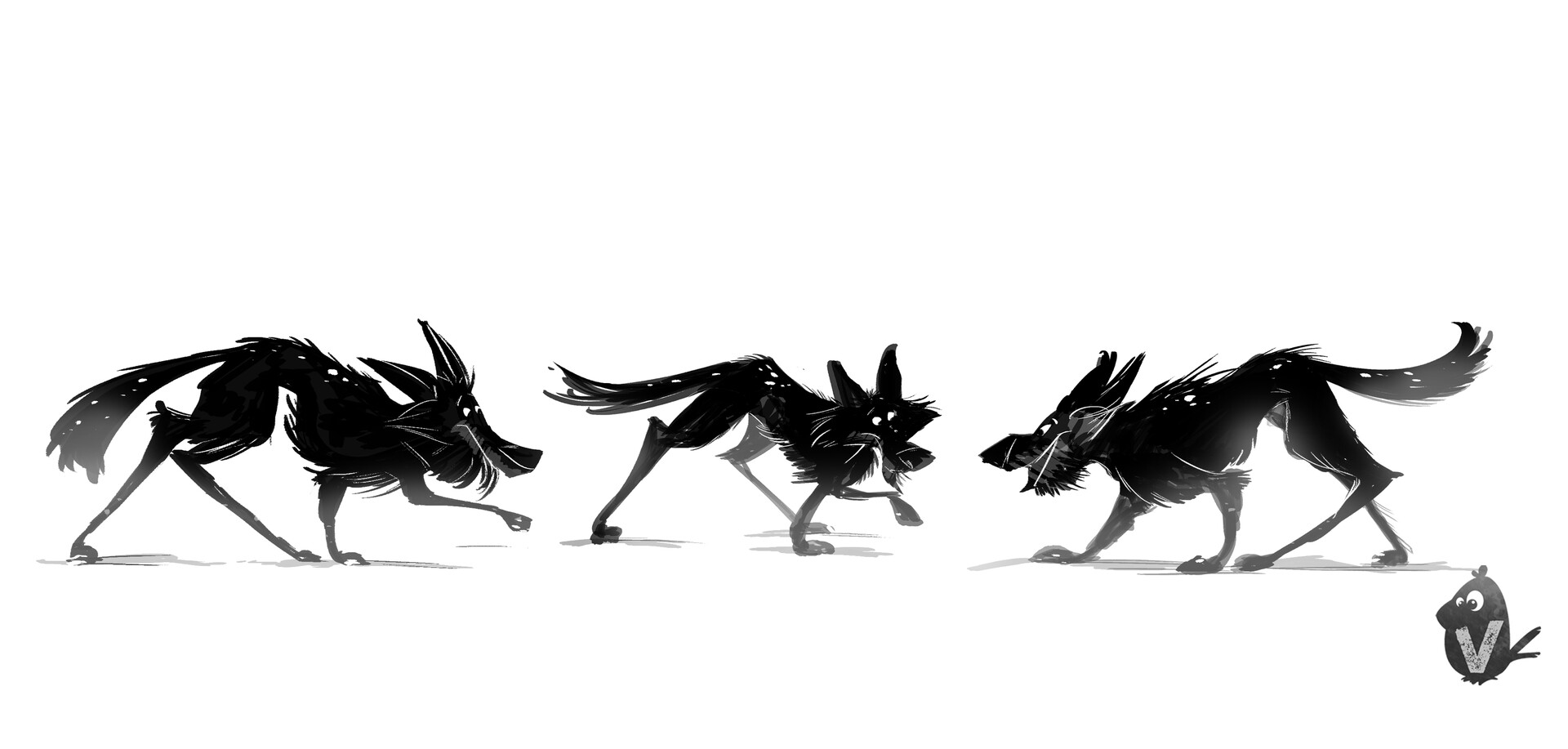 ArtStation - Black wolf pack