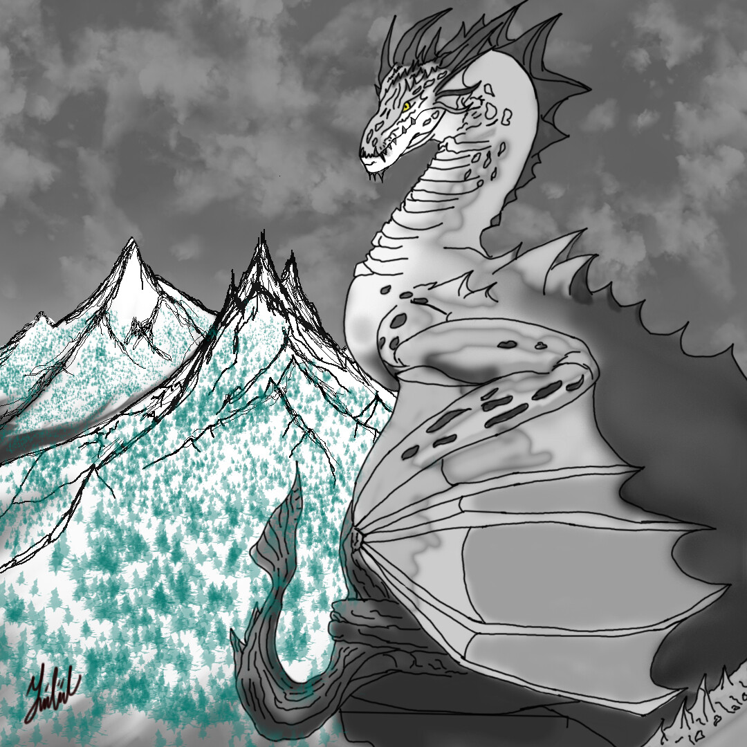 ArtStation - Wyvern from the mountain