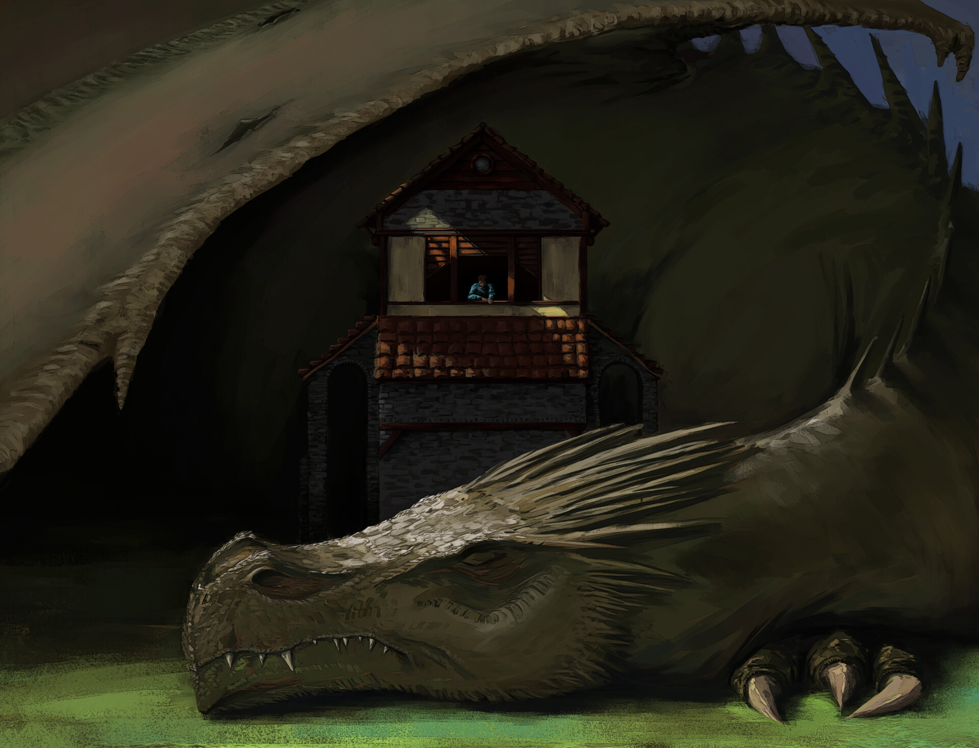 ArtStation - Sleepy pet dragon