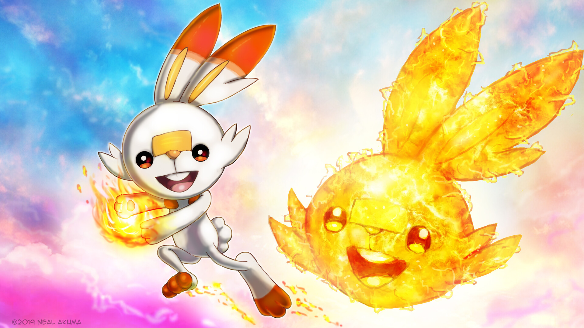 Artstation Scorbunny And Sun